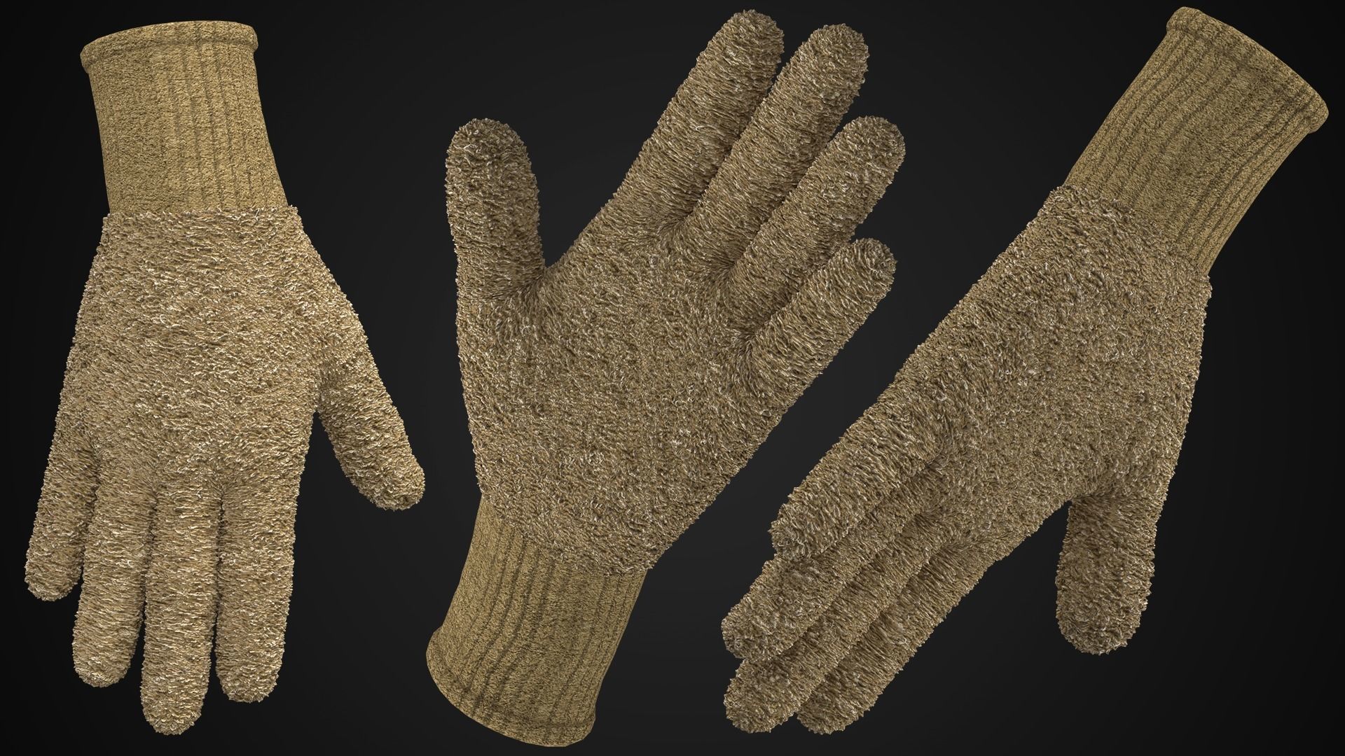 Fleece Glove Fitted to Gen8 Body Mesh 3D model | CGTrader