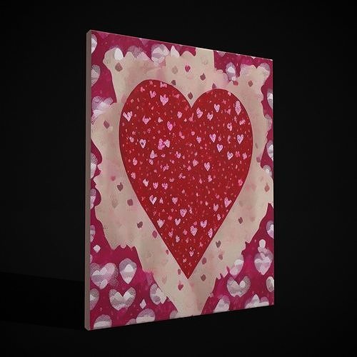 3D model Delicate Hearts Painting VR / AR / low-poly | CGTrader