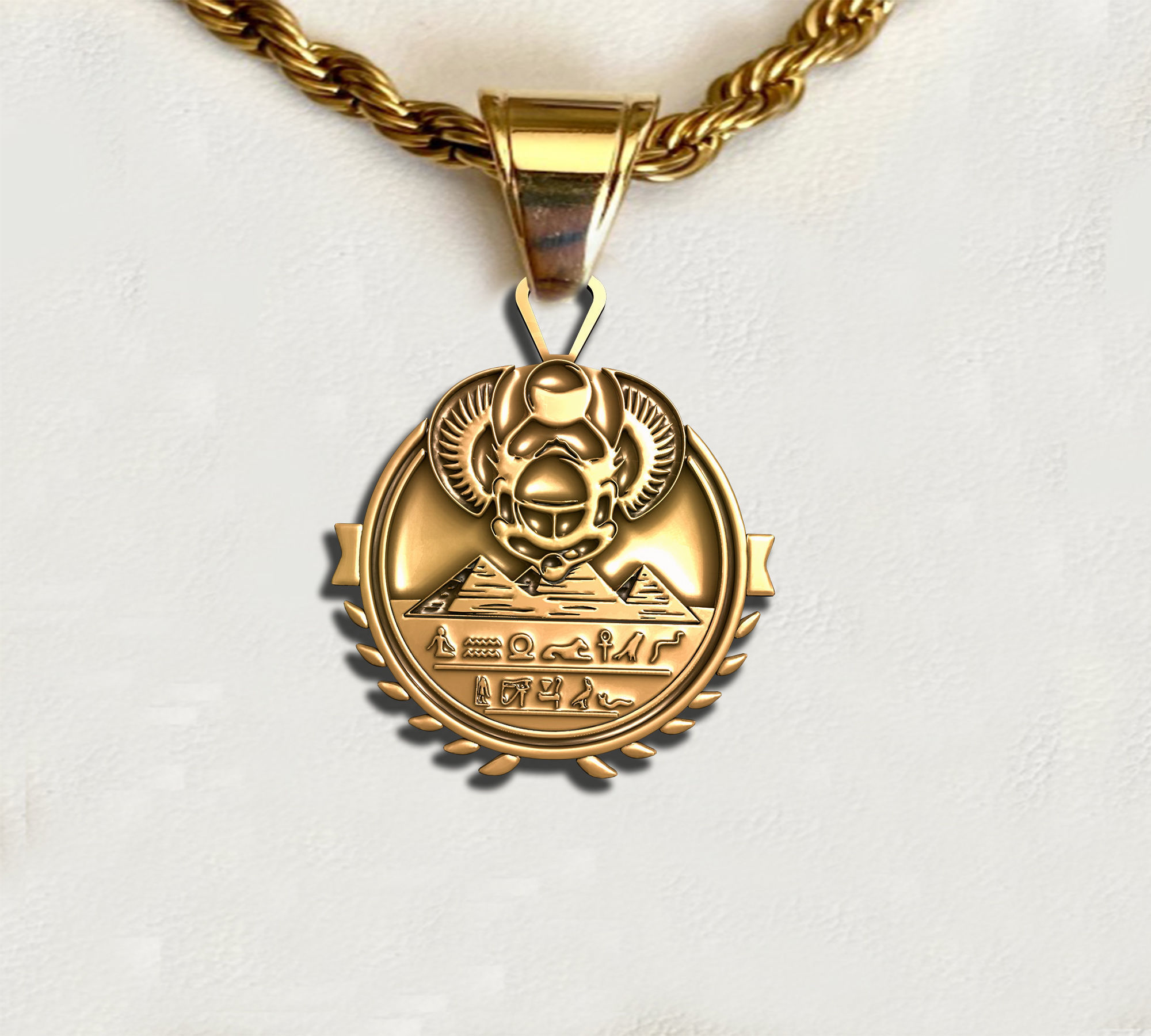 Scarab Pyramids Ancient Egypt Pendant Egypt Pharaonic jewelry 3D model ...