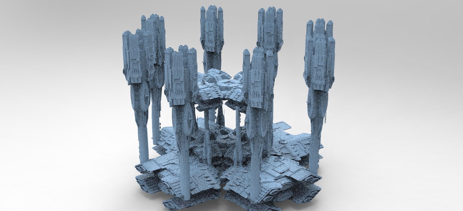 Dark Lord Elven Sci-Fi Dome base Tower 3D model | CGTrader