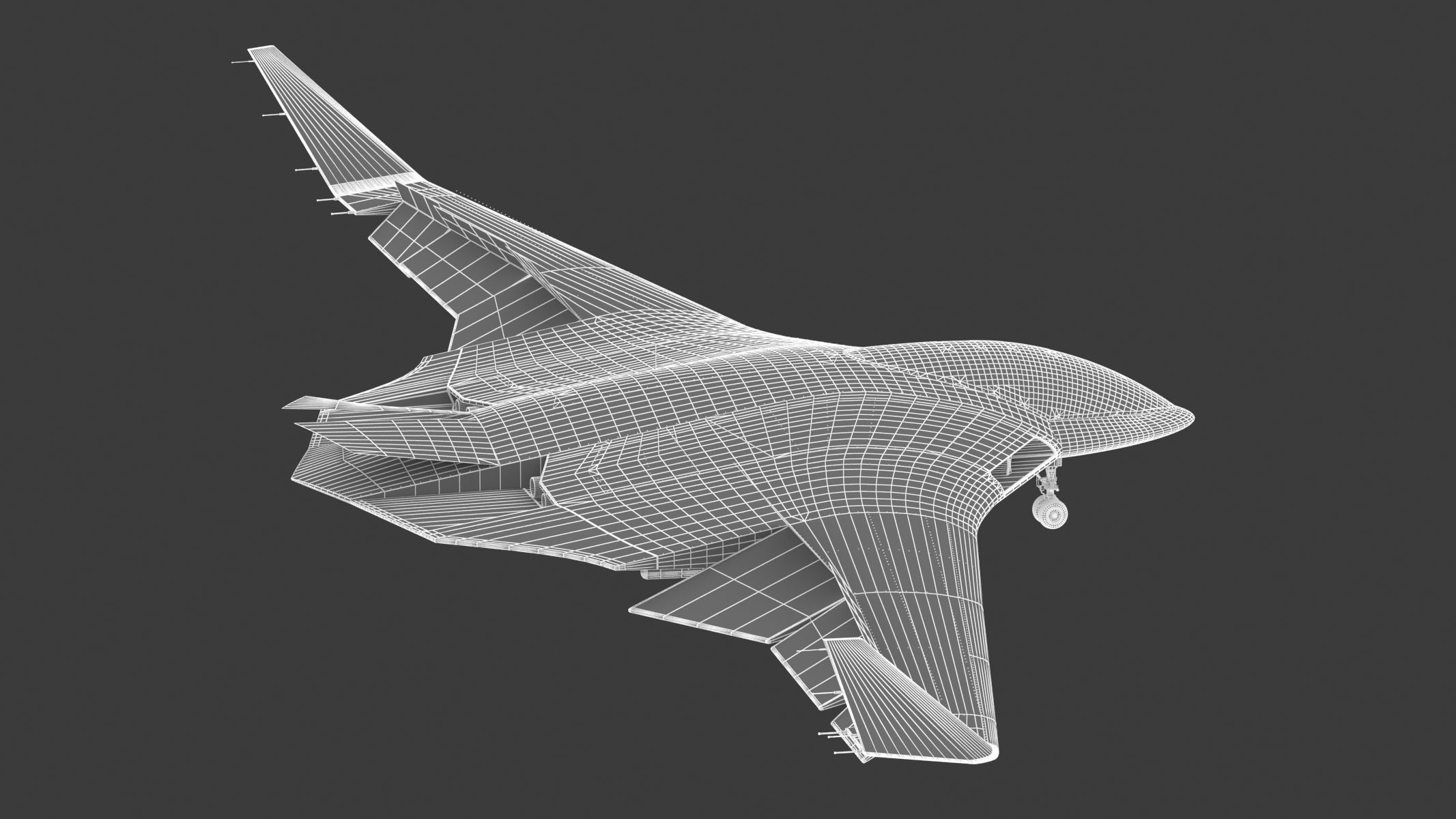 3D model Tupolev PAK DA Low Poly PBR Realistic VR / AR / low-poly ...