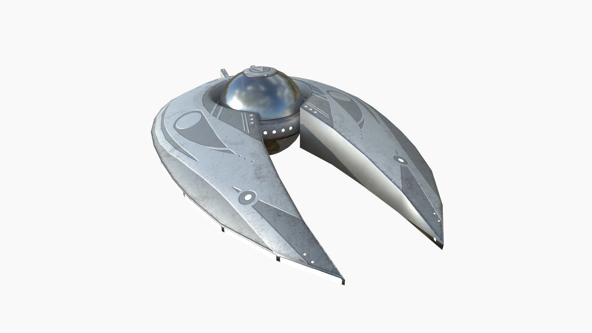 3D model Alien Spaceship UFO I01 Steel - Sci Fi Spacecraft Design VR ...