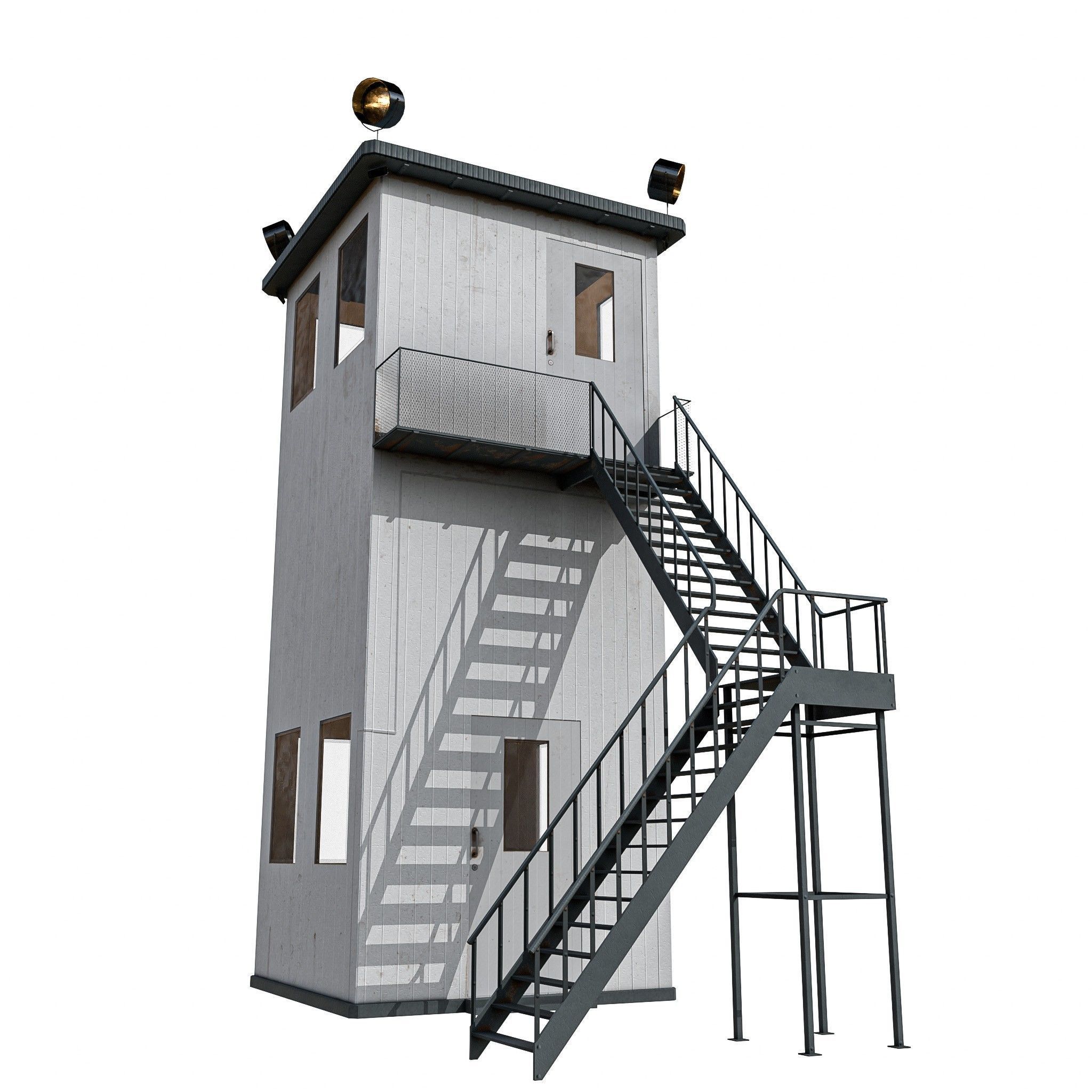 3D model Security Watch Tower 2 Types VR / AR / low-poly | CGTrader