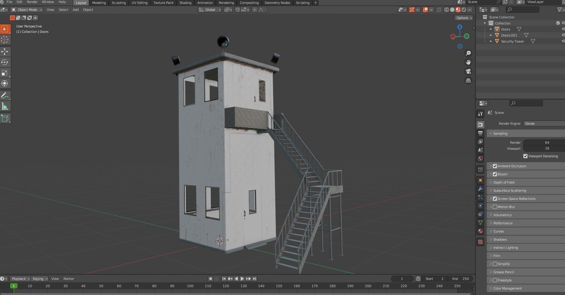3D model Security Watch Tower 2 Types VR / AR / low-poly | CGTrader