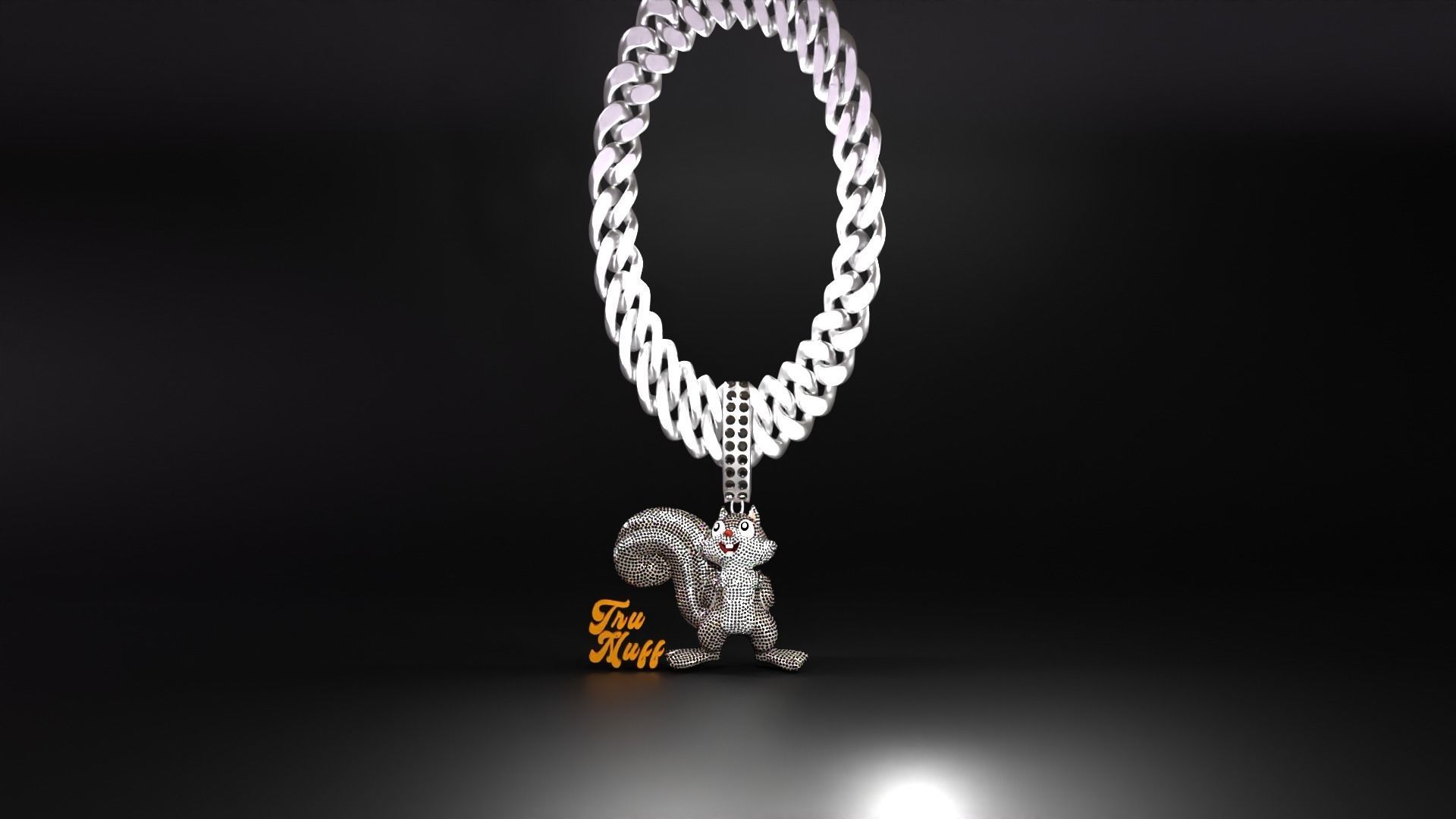 Diamond Squirrel Cuban Link Chain 3D model | CGTrader