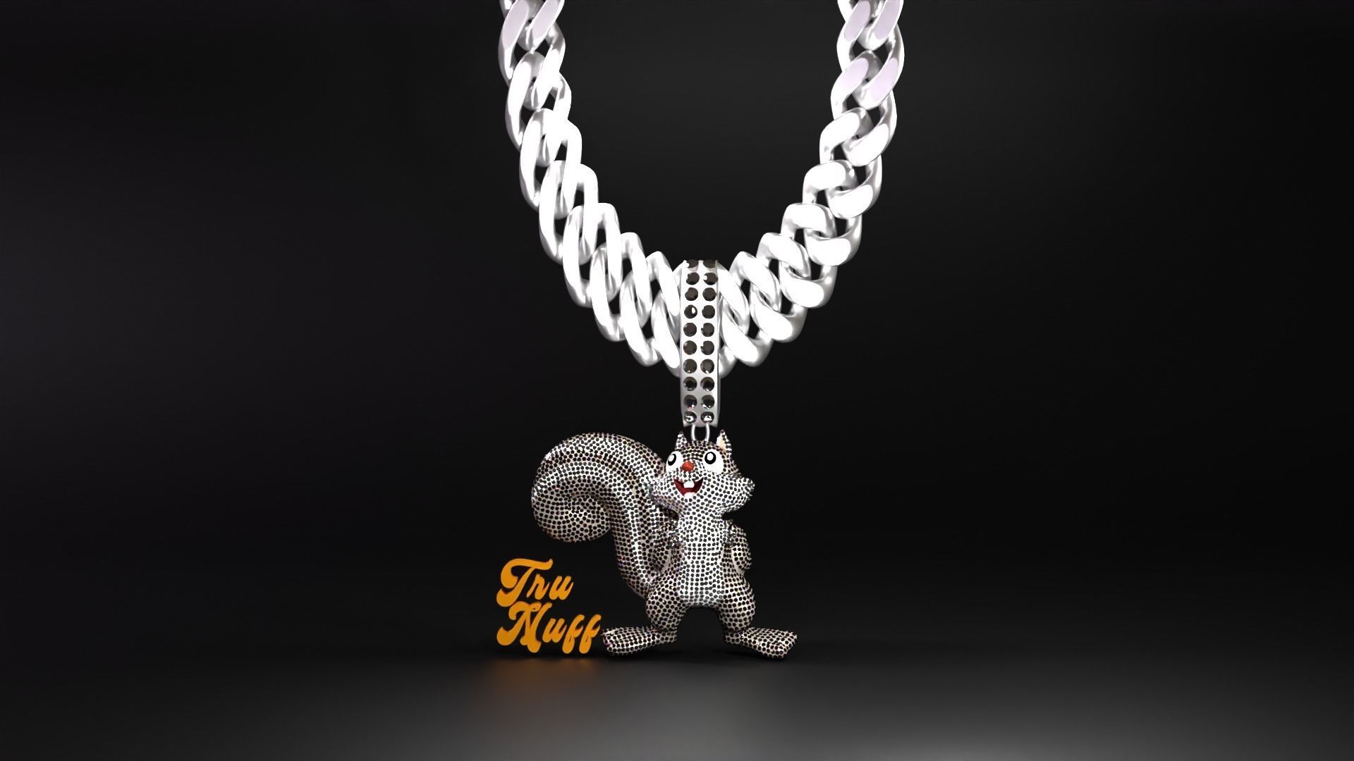 Diamond Squirrel Cuban Link Chain 3D model | CGTrader