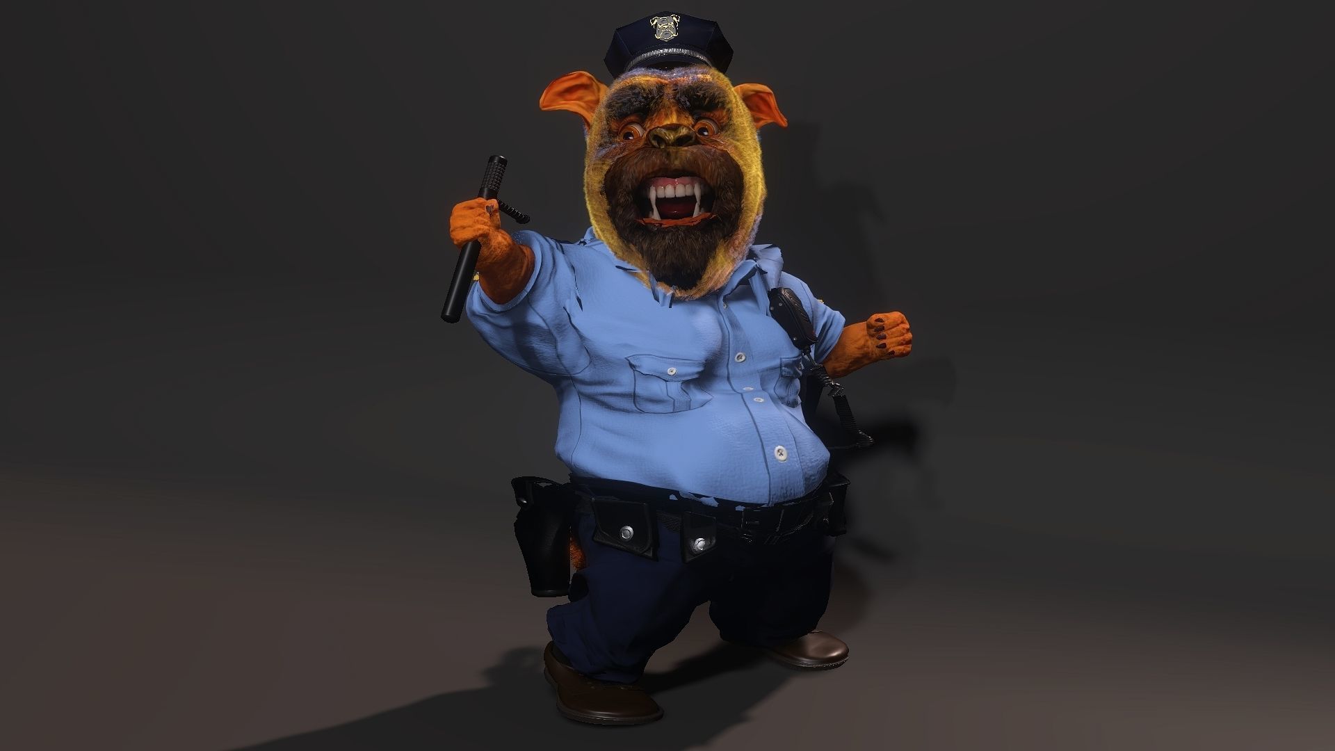 dog cop High quality character full Rigged and Animated 3D model 3D ...