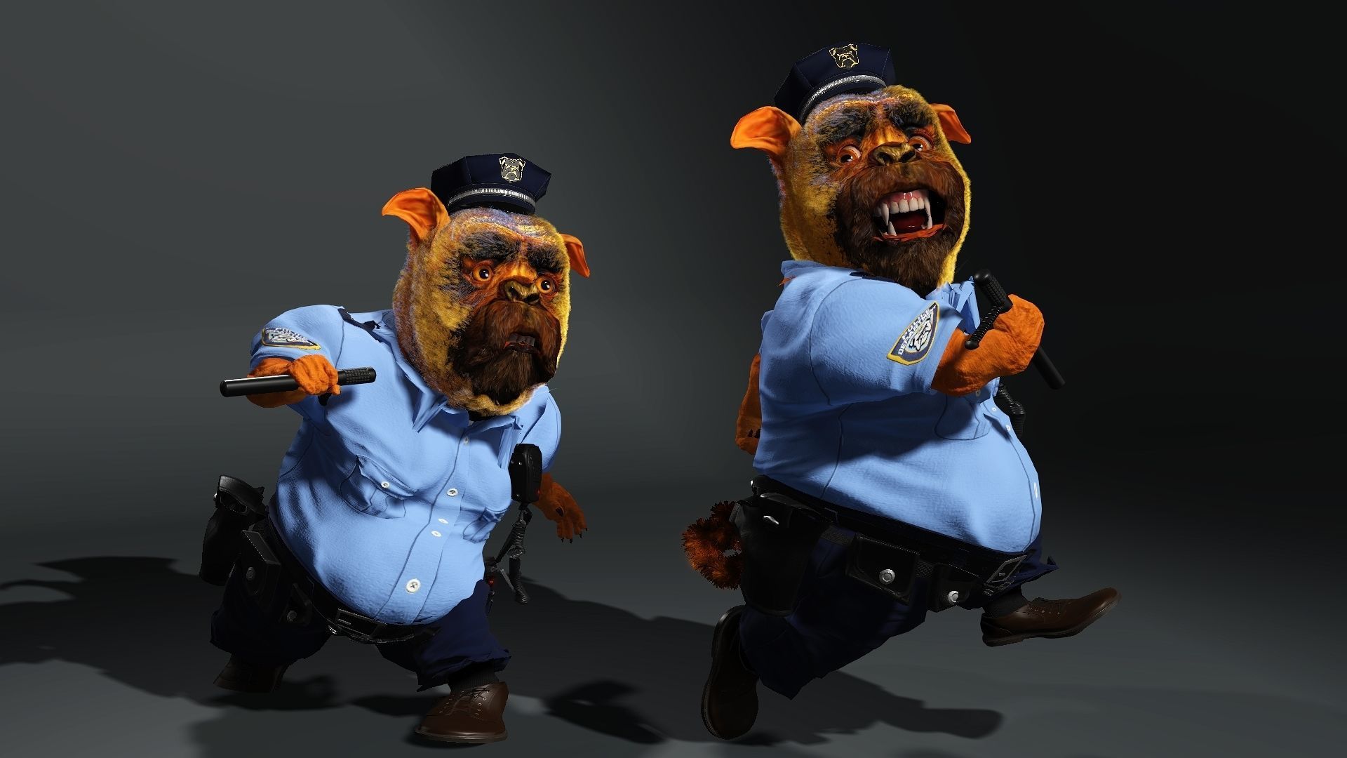 dog cop High quality character full Rigged and Animated 3D model 3D ...