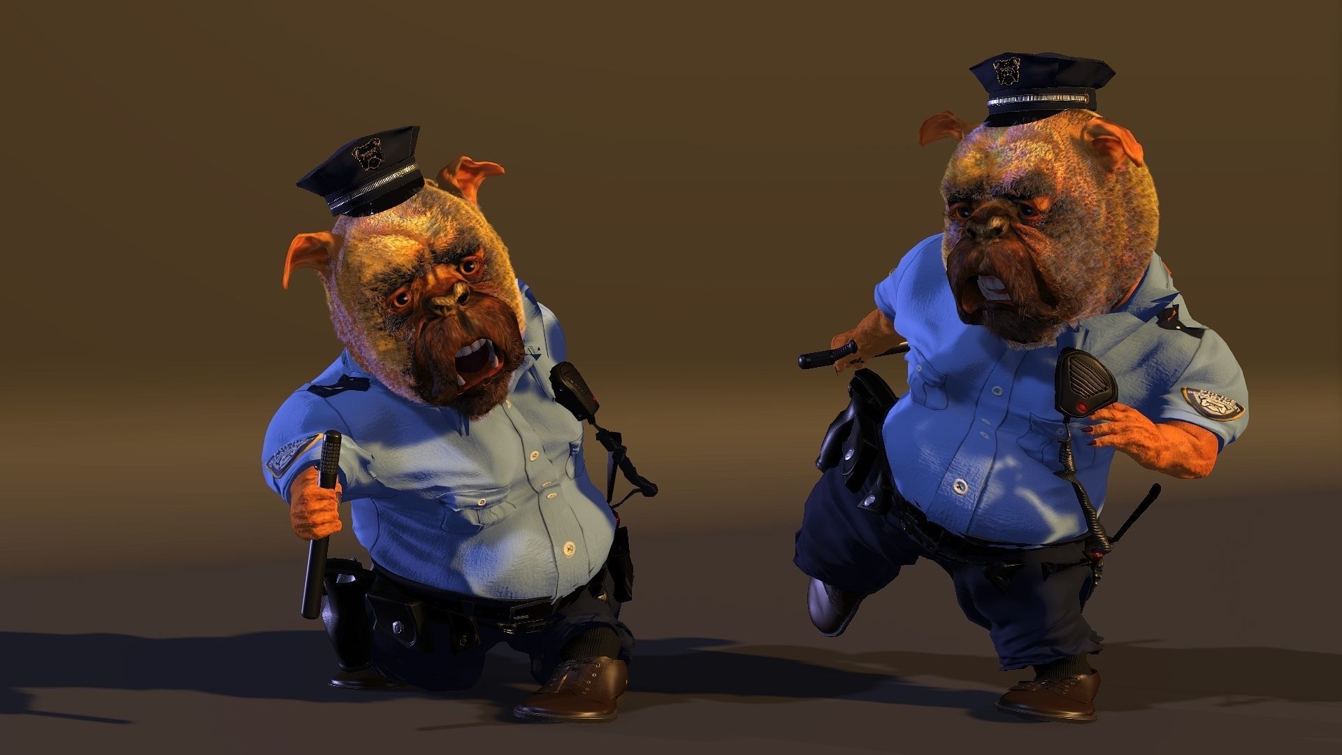 dog cop High quality character full Rigged and Animated 3D model 3D ...