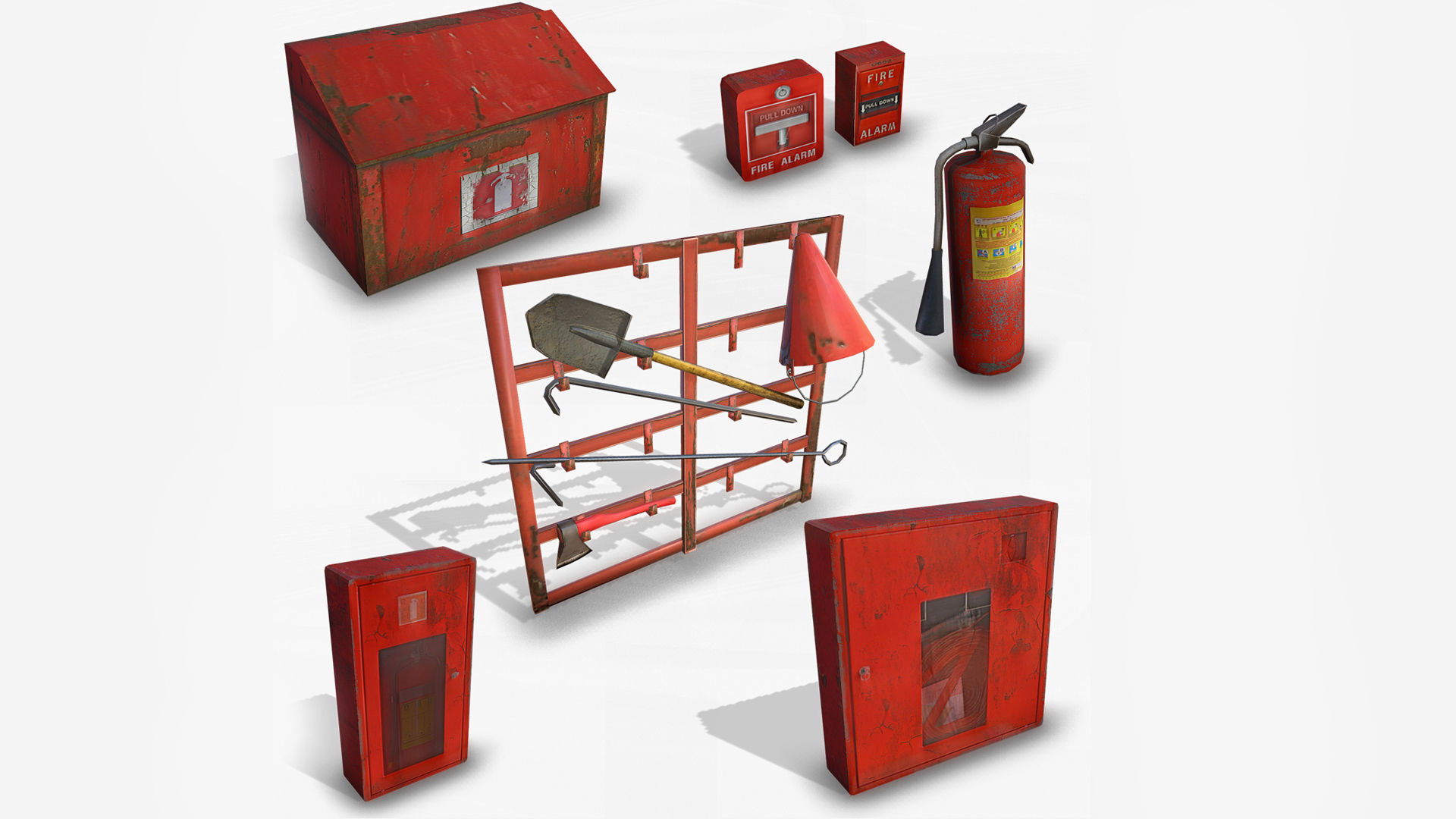 3D model Fire Equipment Pack VR / AR / low-poly | CGTrader