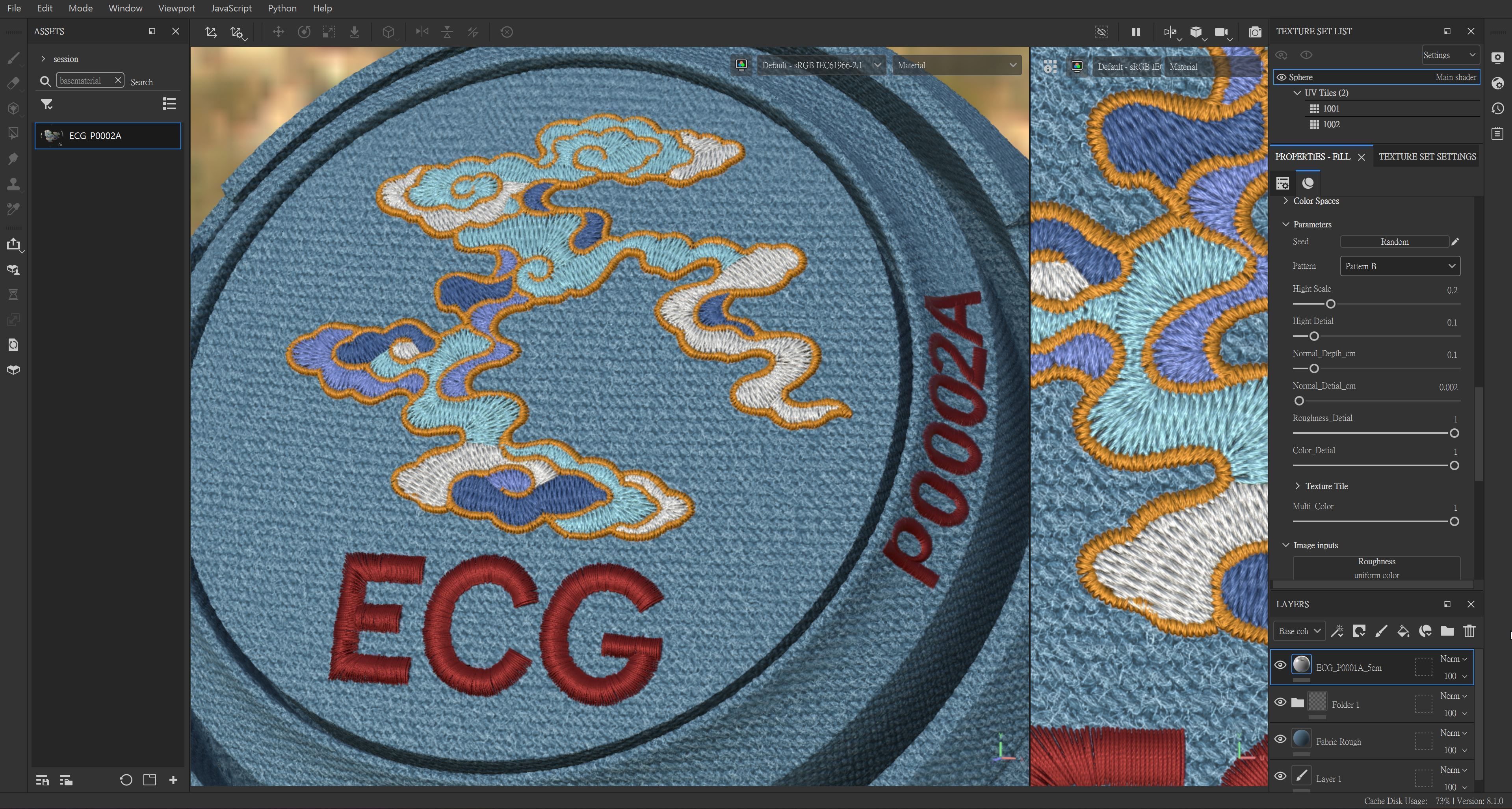 EmbroideryCG Pattern 0002A Propitious Clouds SP tools Texture | CGTrader