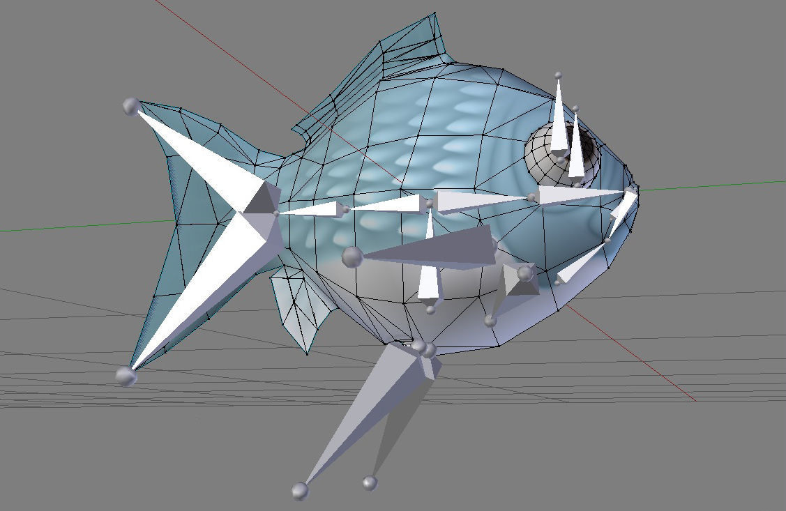 3D model Low poly animated cartoon fish VR / AR / low-poly rigged ...
