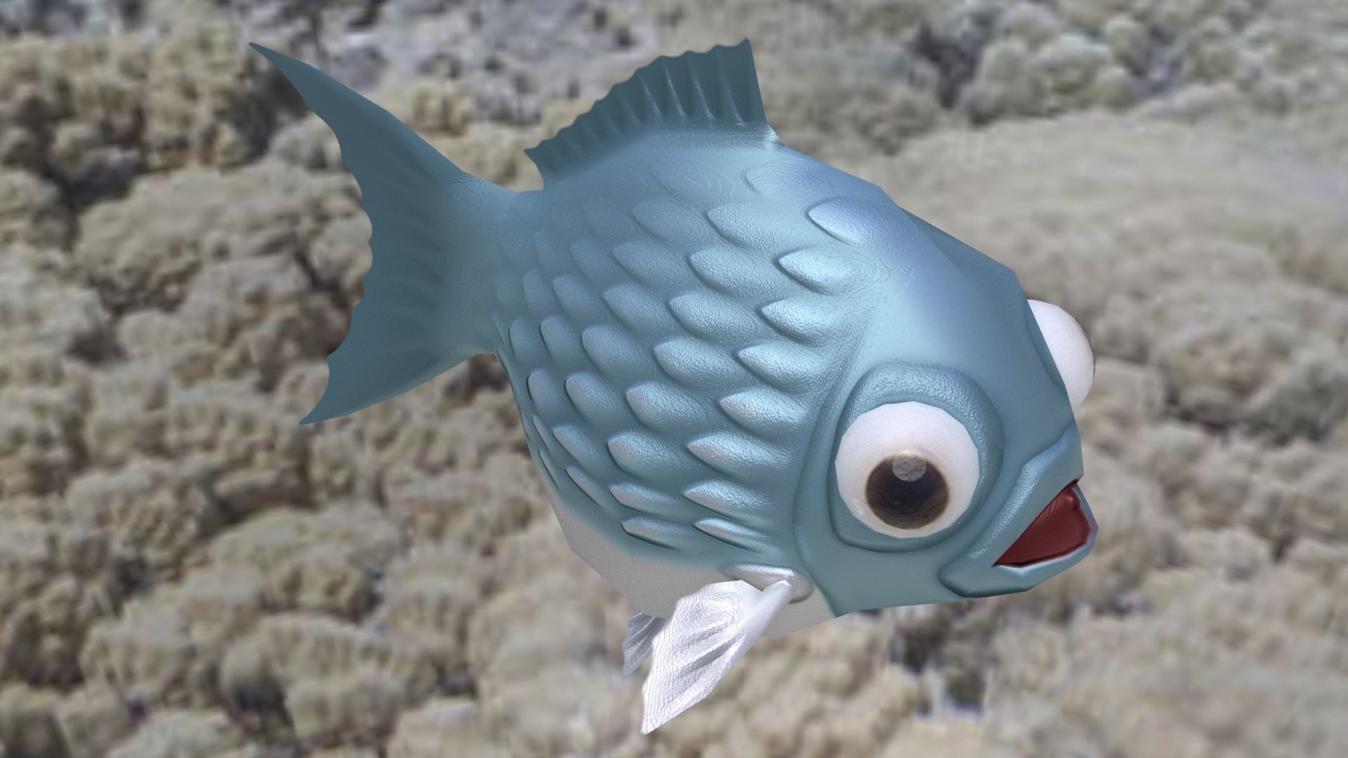 3D model Low poly animated cartoon fish VR / AR / low-poly rigged ...