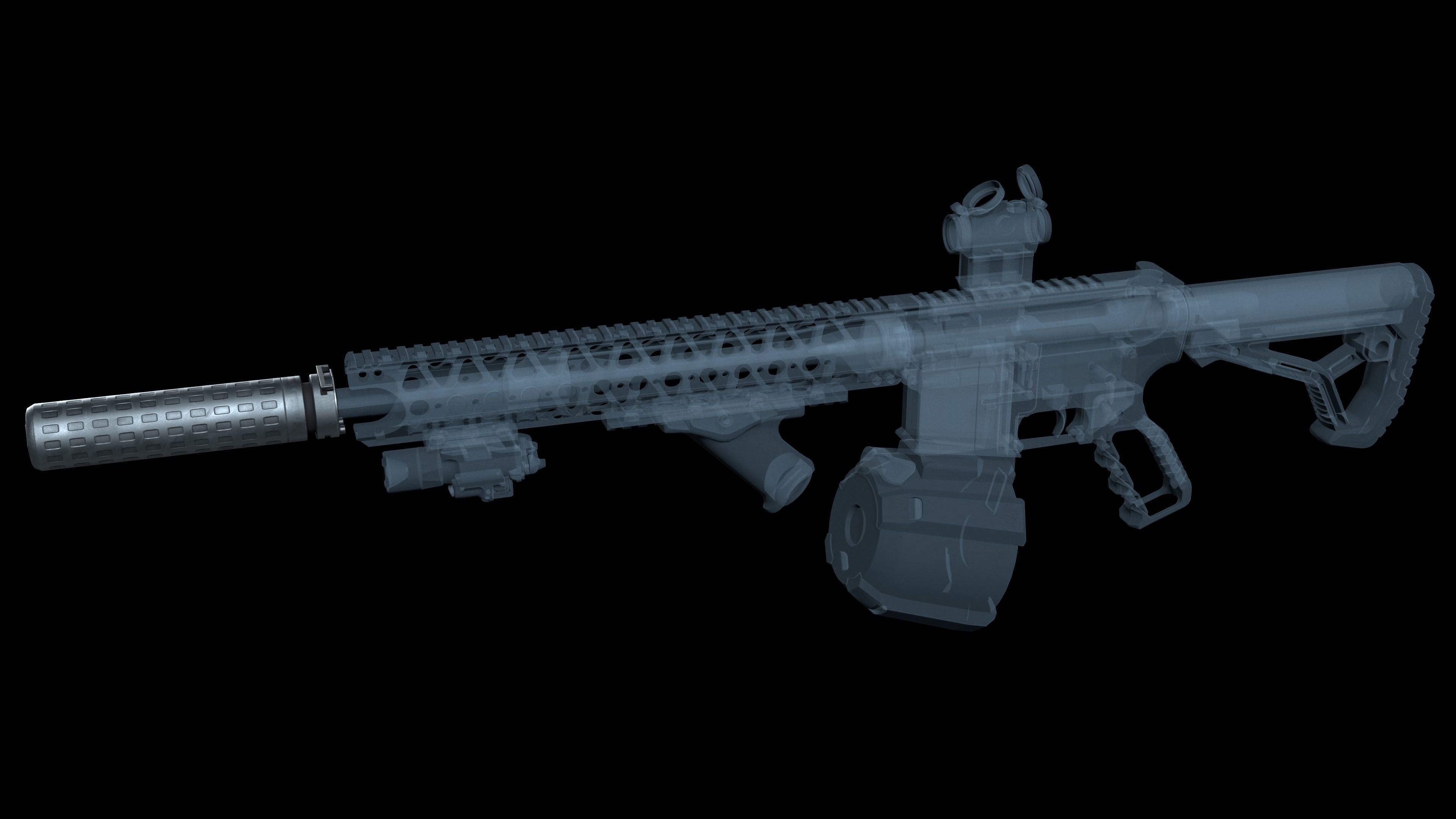 3D model AR-15 Griffin Armament M4SD II silencer VR / AR / low-poly ...