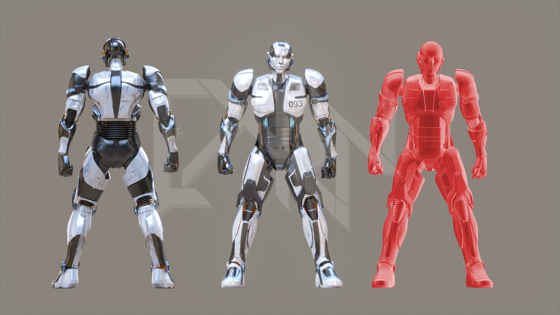 3D model Android Mecha 093 VR / AR / low-poly | CGTrader