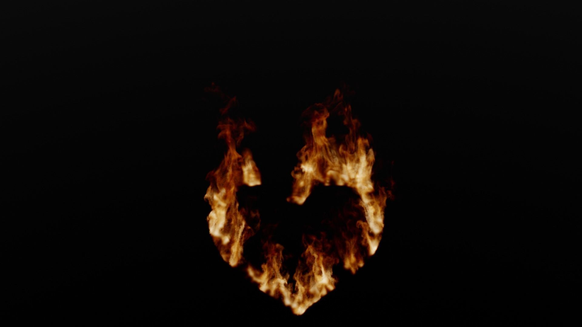 Animation of ignition and burning heart fire 3D model animated | CGTrader