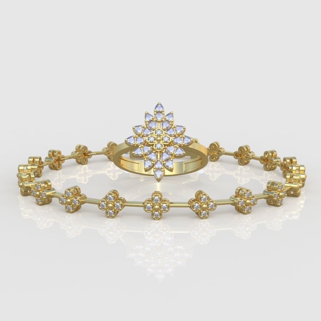 Ring and Bracelet Set 3D printable model 0056 3D Model Collection | CGTrader