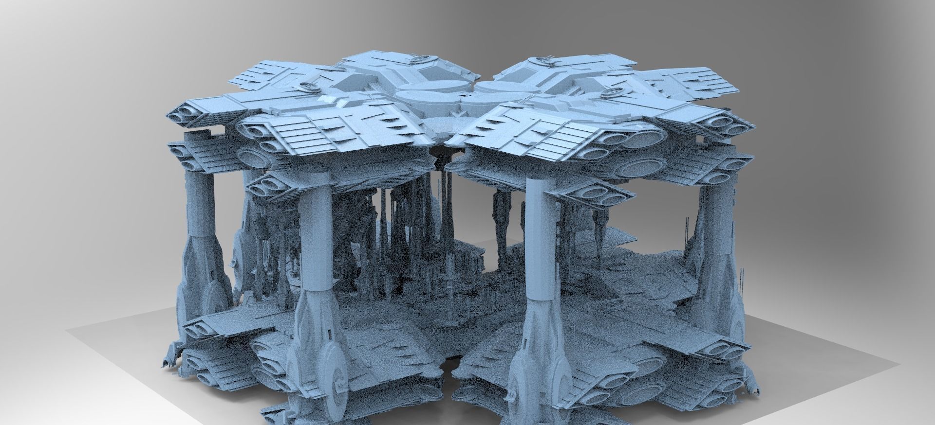Dark Elven Sci-Fi City Base 2 3D model | CGTrader