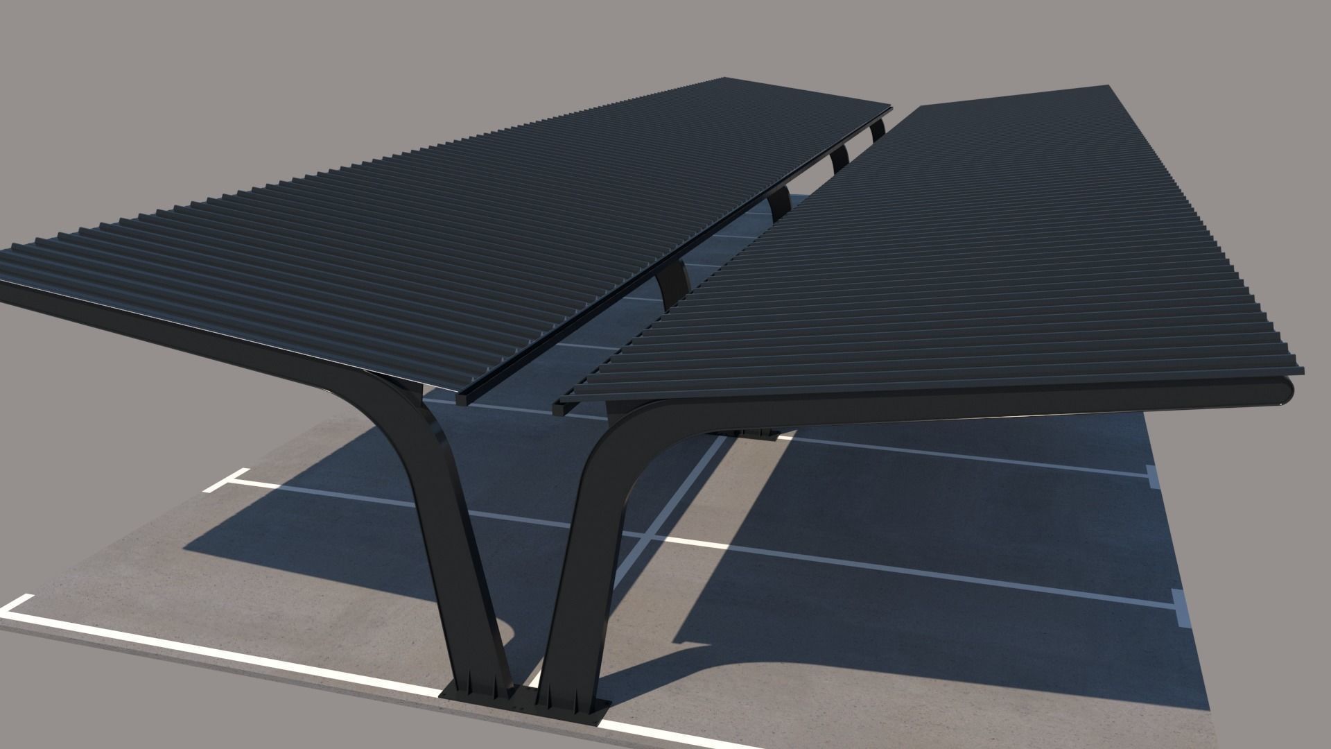 Modern Big Carport 3D model 3D model | CGTrader