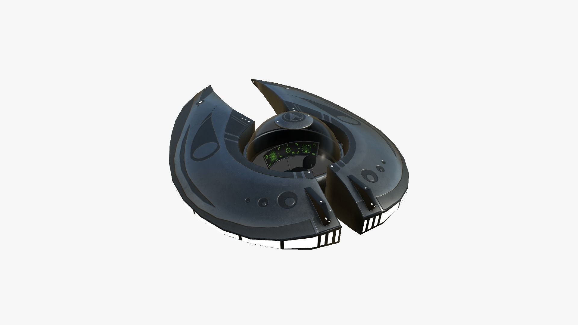 3D model Alien Spaceship UFO I03 Dark Steel - Sci Fi Spacecraft Design ...