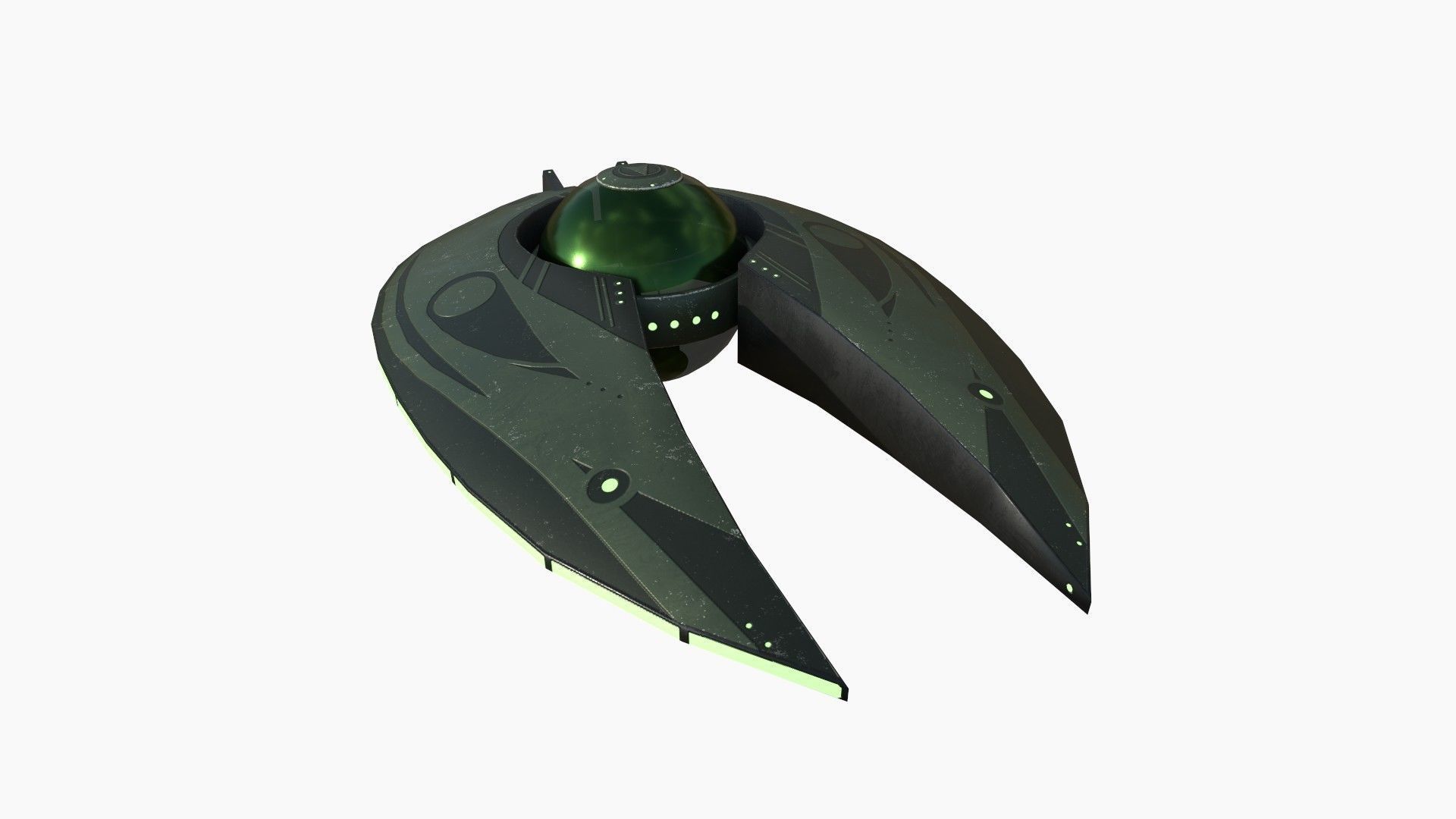 3D model Alien Spaceship UFO I05 Dark Green - Sci Fi Spacecraft Design ...