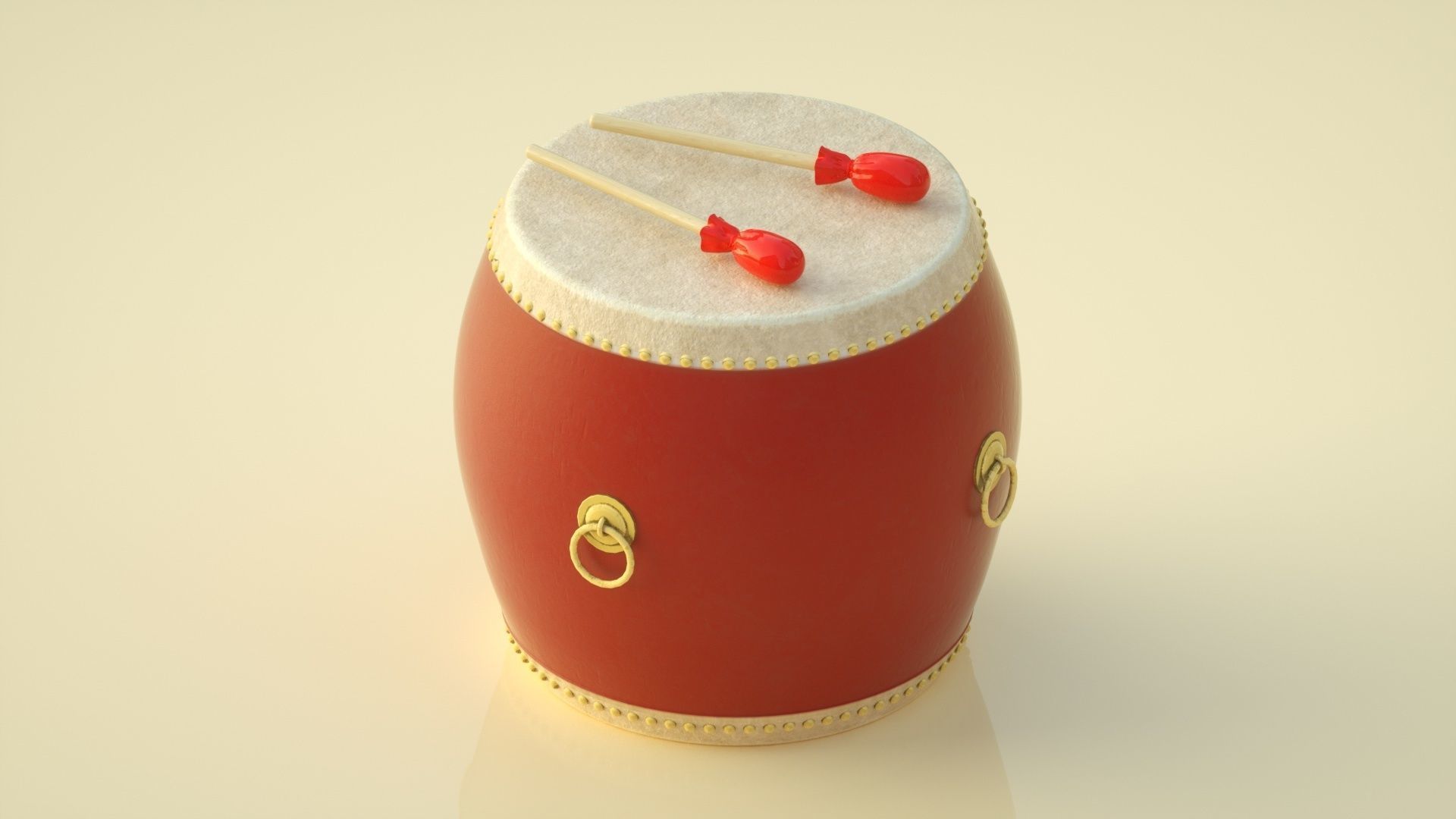 drum chinese drum 3D model | CGTrader