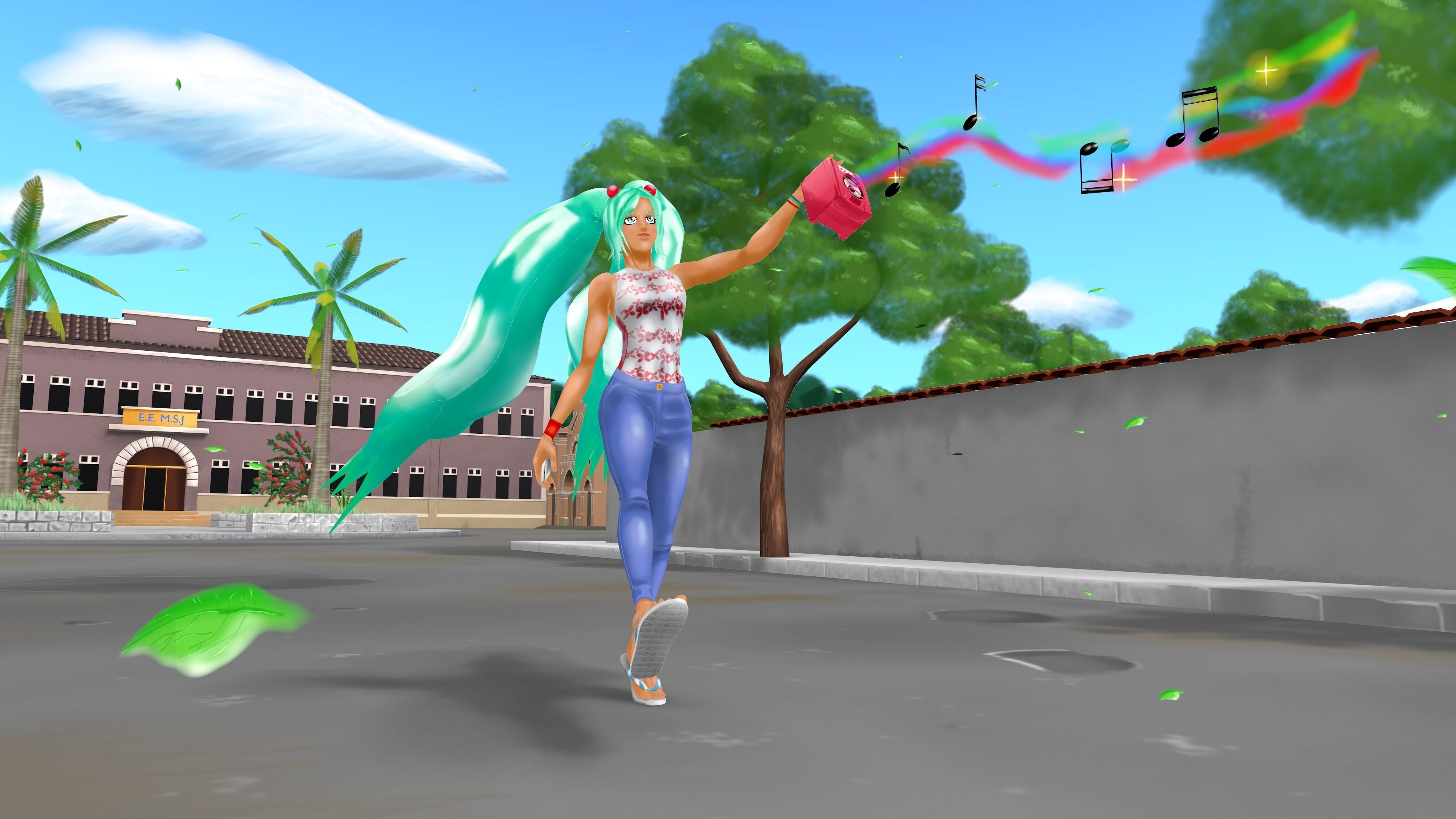 3D model Brazilian Hatsune Miku scene VR / AR / low-poly | CGTrader