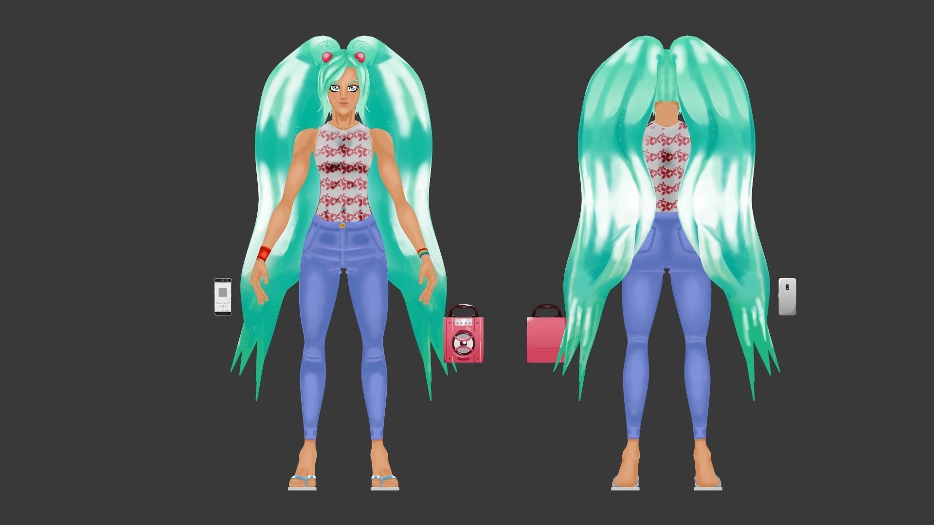 3D model Brazilian Hatsune Miku scene VR / AR / low-poly | CGTrader