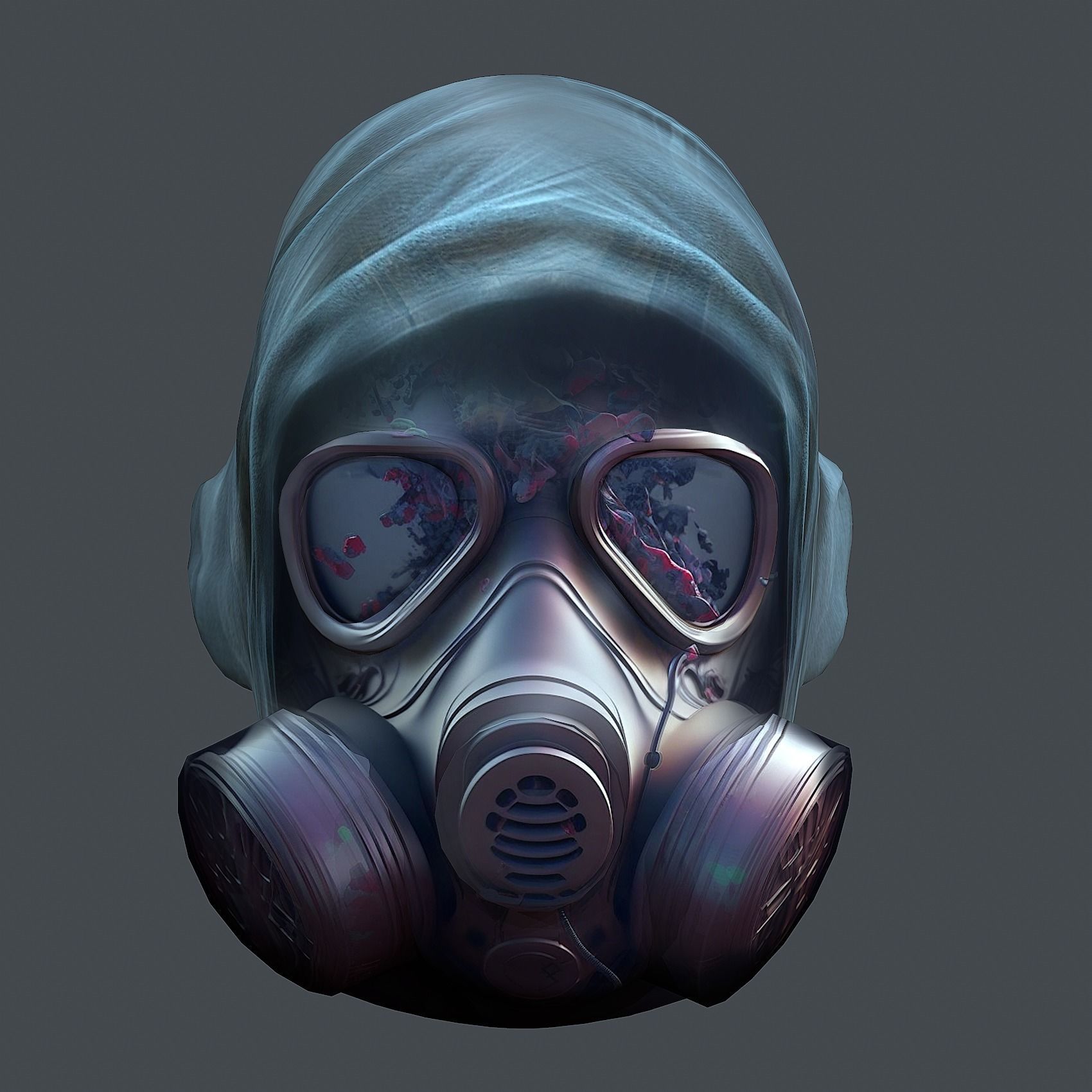 3D model Gas mask helmet 3d model military combat fantasy VR / AR / low ...