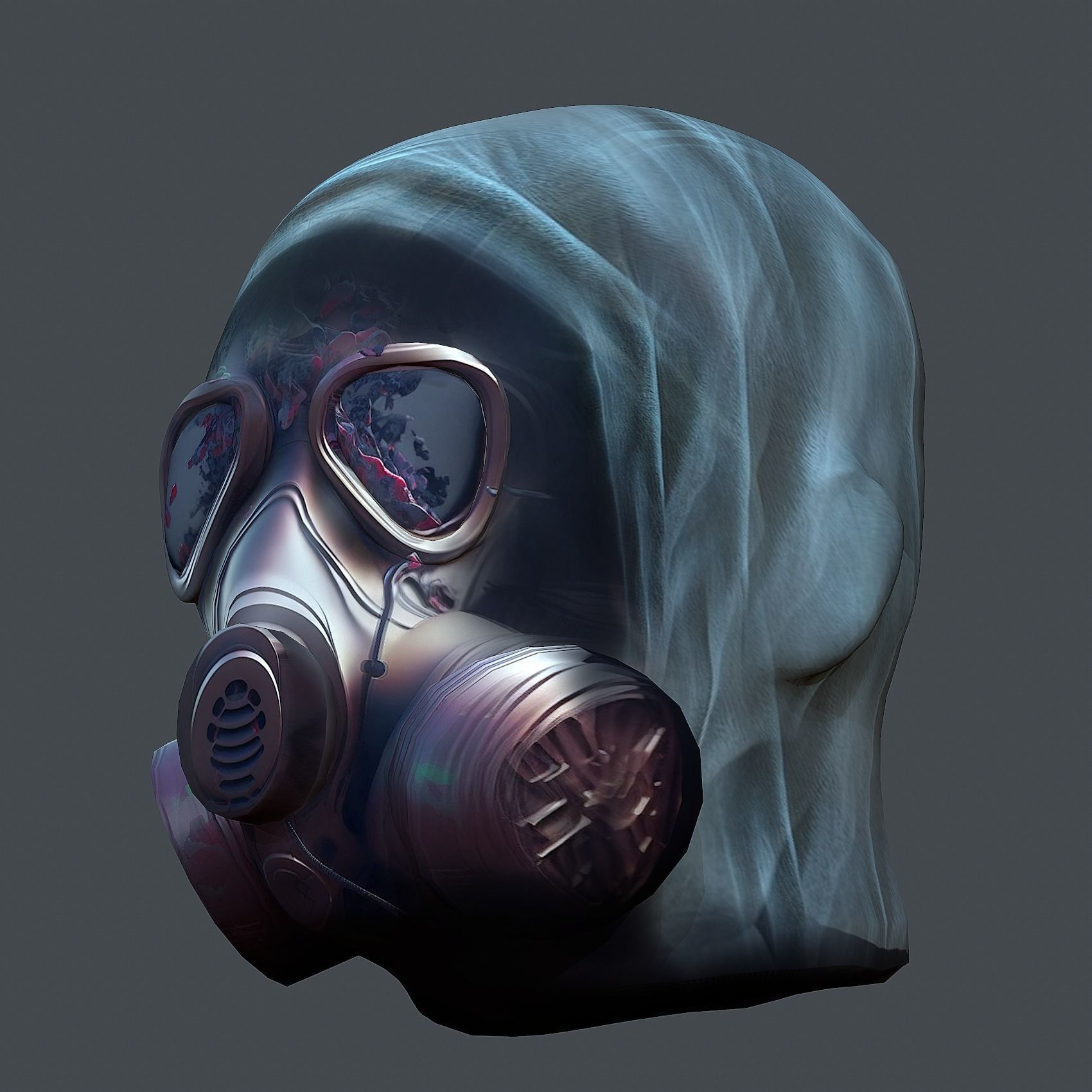 3D model Gas mask helmet 3d model military combat fantasy VR / AR / low ...