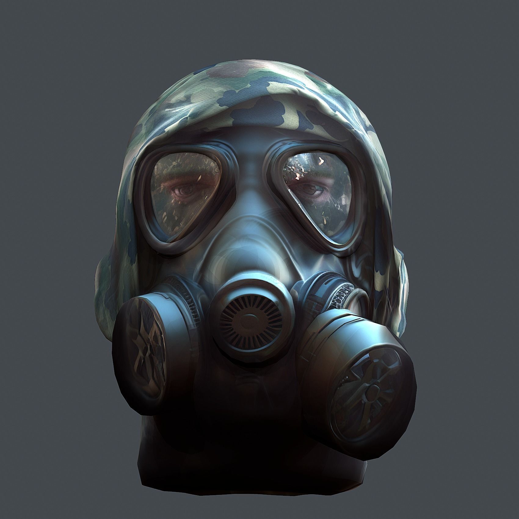 3D model Gas mask helmet 3d model military combat fantasy VR / AR / low ...