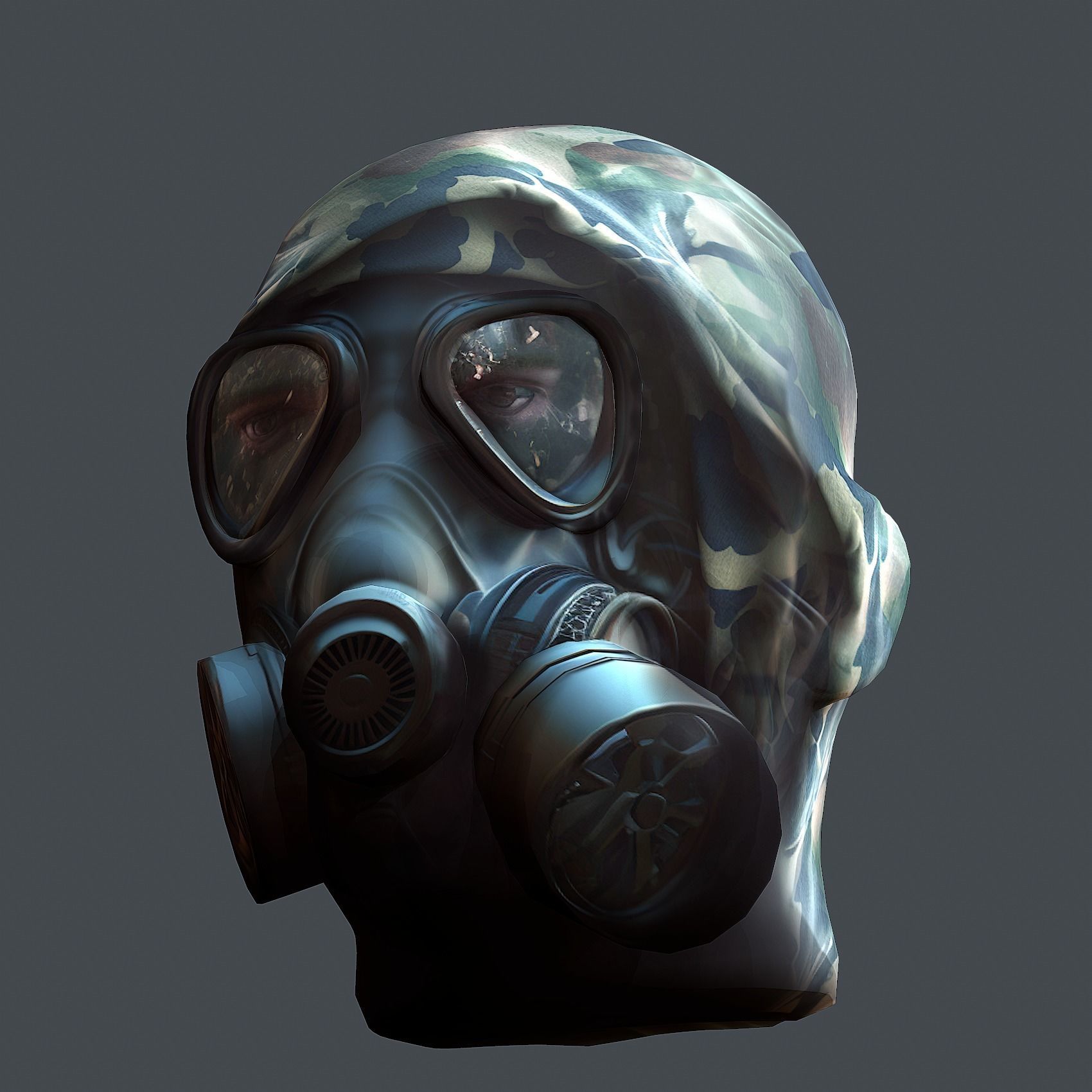 3D model Gas mask helmet 3d model military combat fantasy VR / AR / low ...