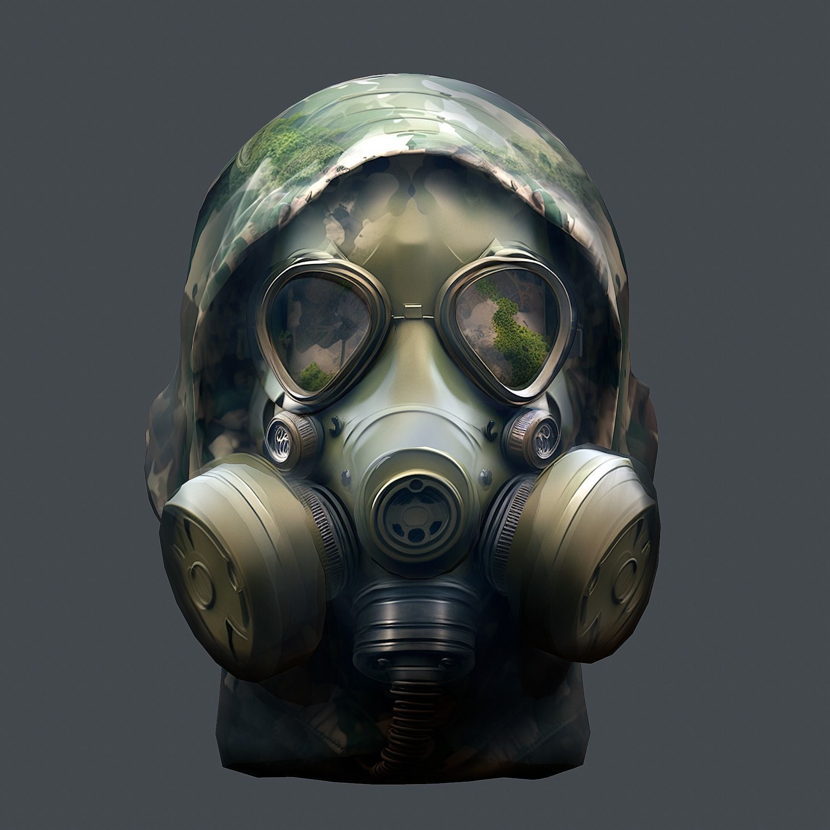 3D model Gas mask helmet 3d model military combat VR / AR / low-poly ...