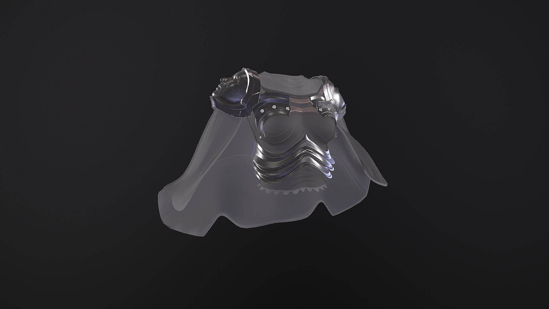 3D model female medieval metal knight chest armor VR / AR / low-poly ...