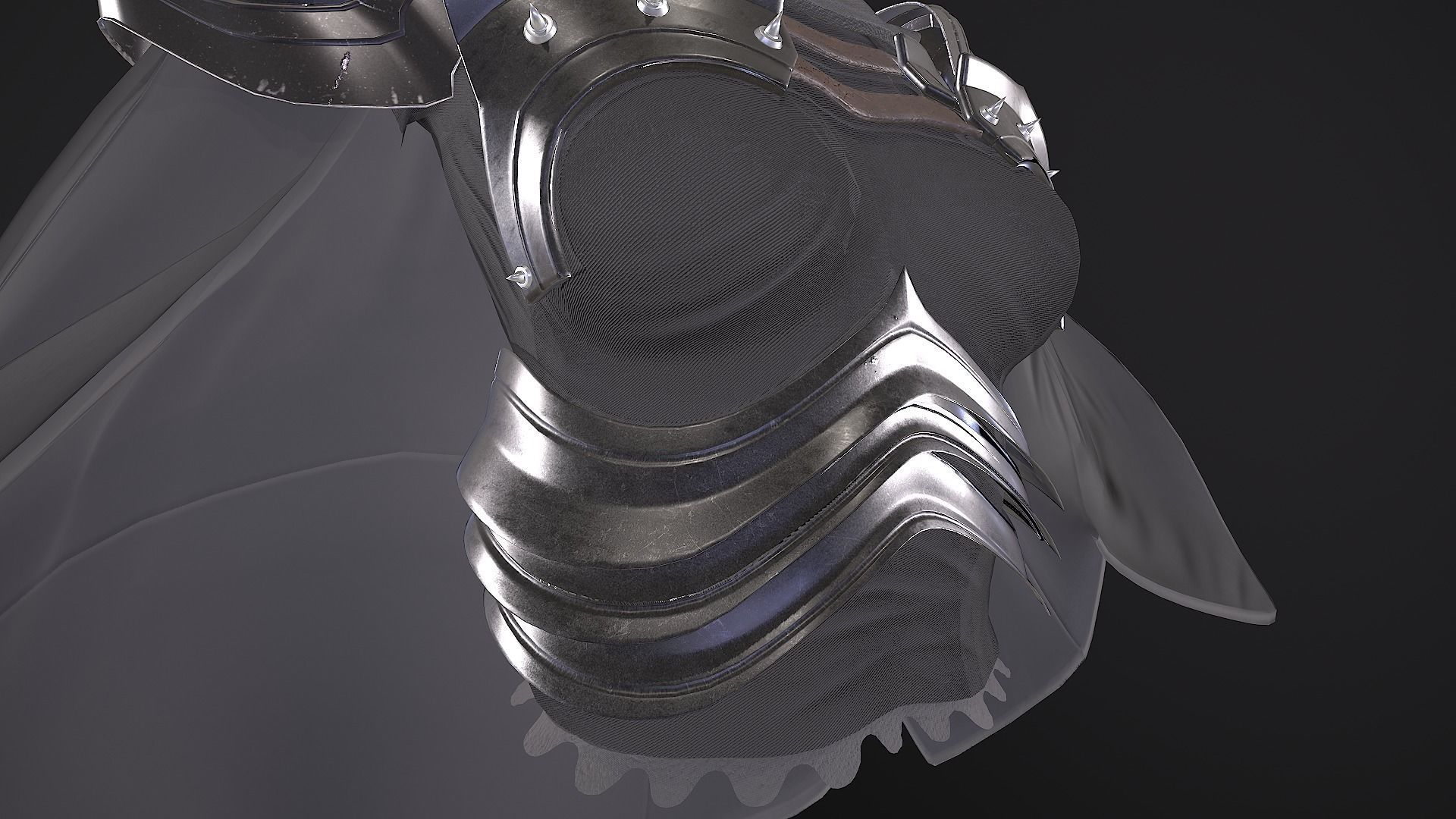 3D model female medieval metal knight chest armor VR / AR / low-poly ...