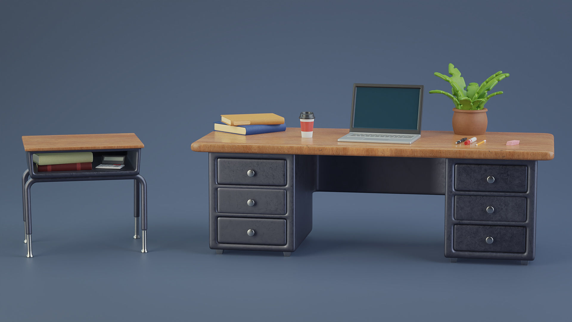 Stylized School Kit 3D model | CGTrader