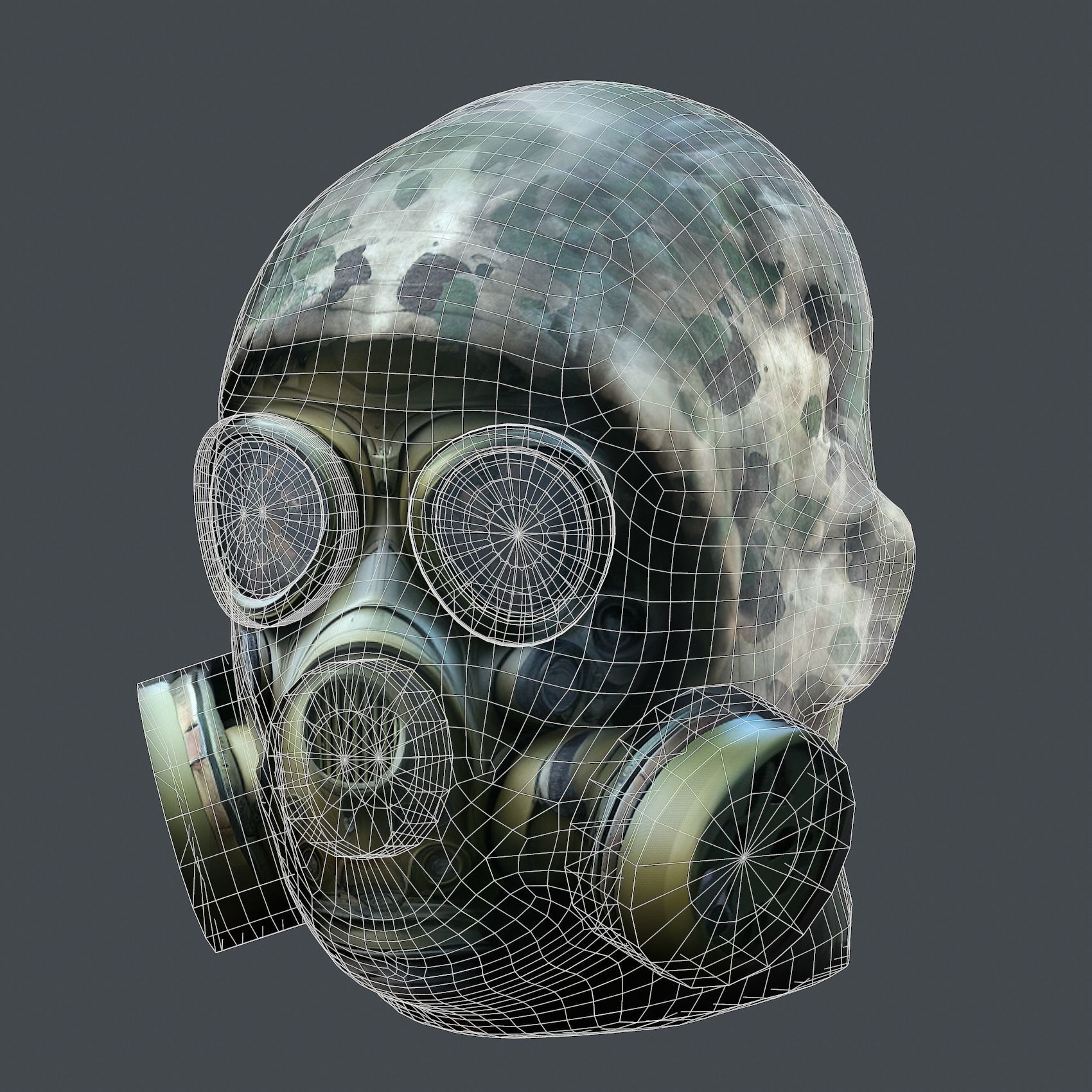 3D model Gas mask helmet 3d model military combat Low-poly 3D model VR ...