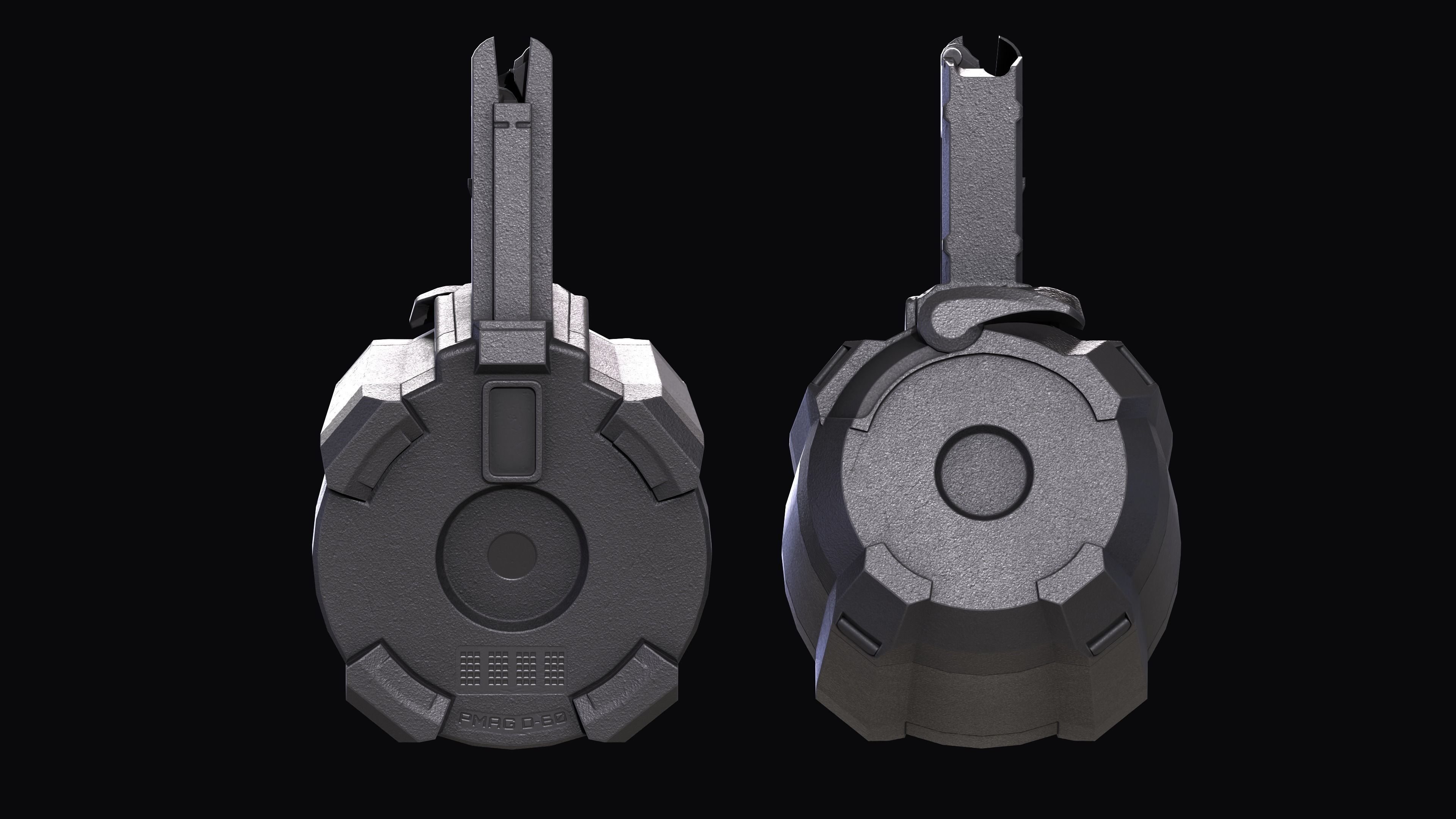 3D model AR M4 - Magpul PMAG D-60 STANAG magazine VR / AR / low-poly ...