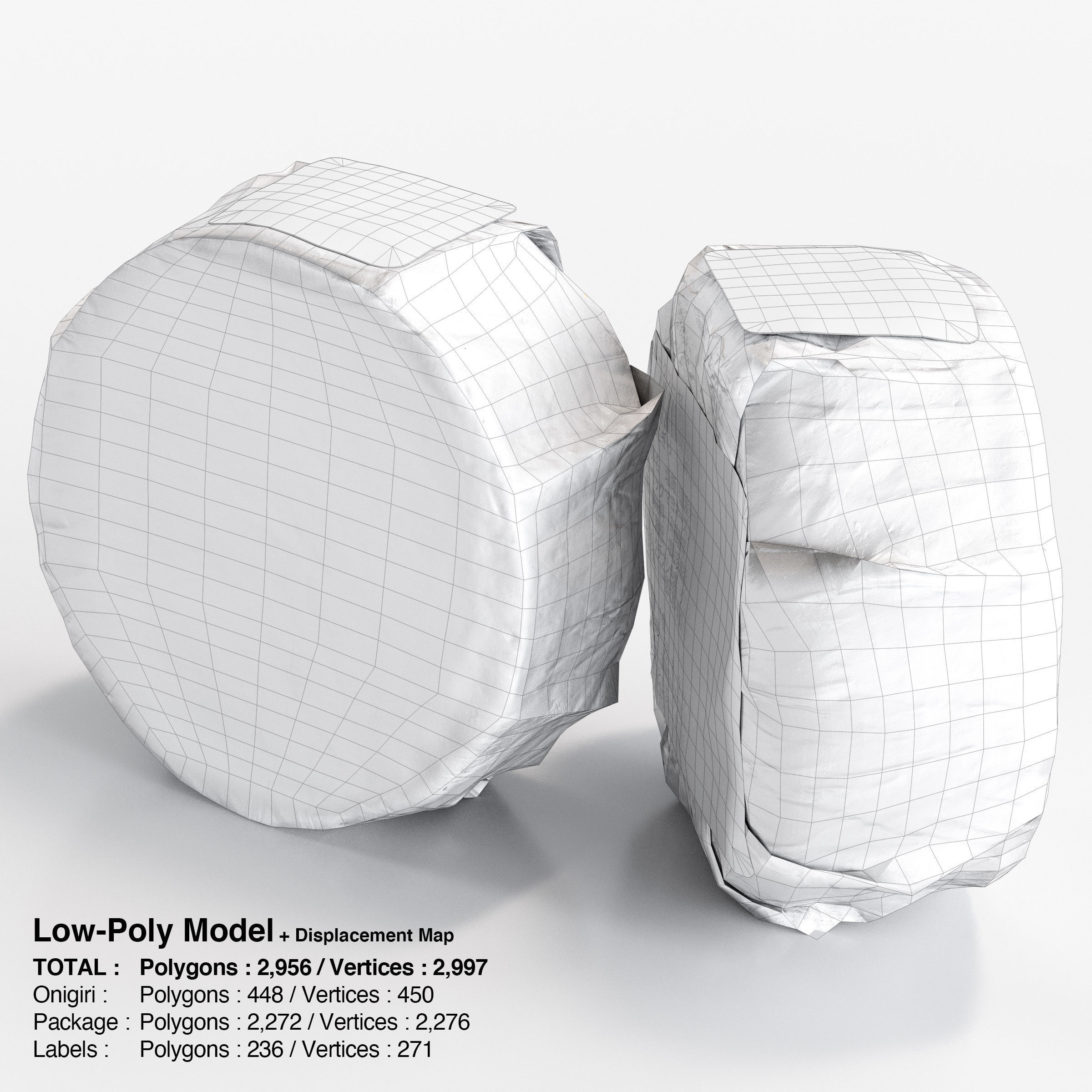 3D model Sausage Onigiri Rice Ball at Convenience Stores VR / AR / low ...