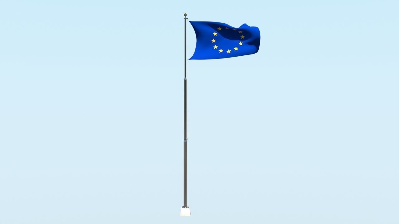 Animated Europe Flag 3D model 3D model animated | CGTrader
