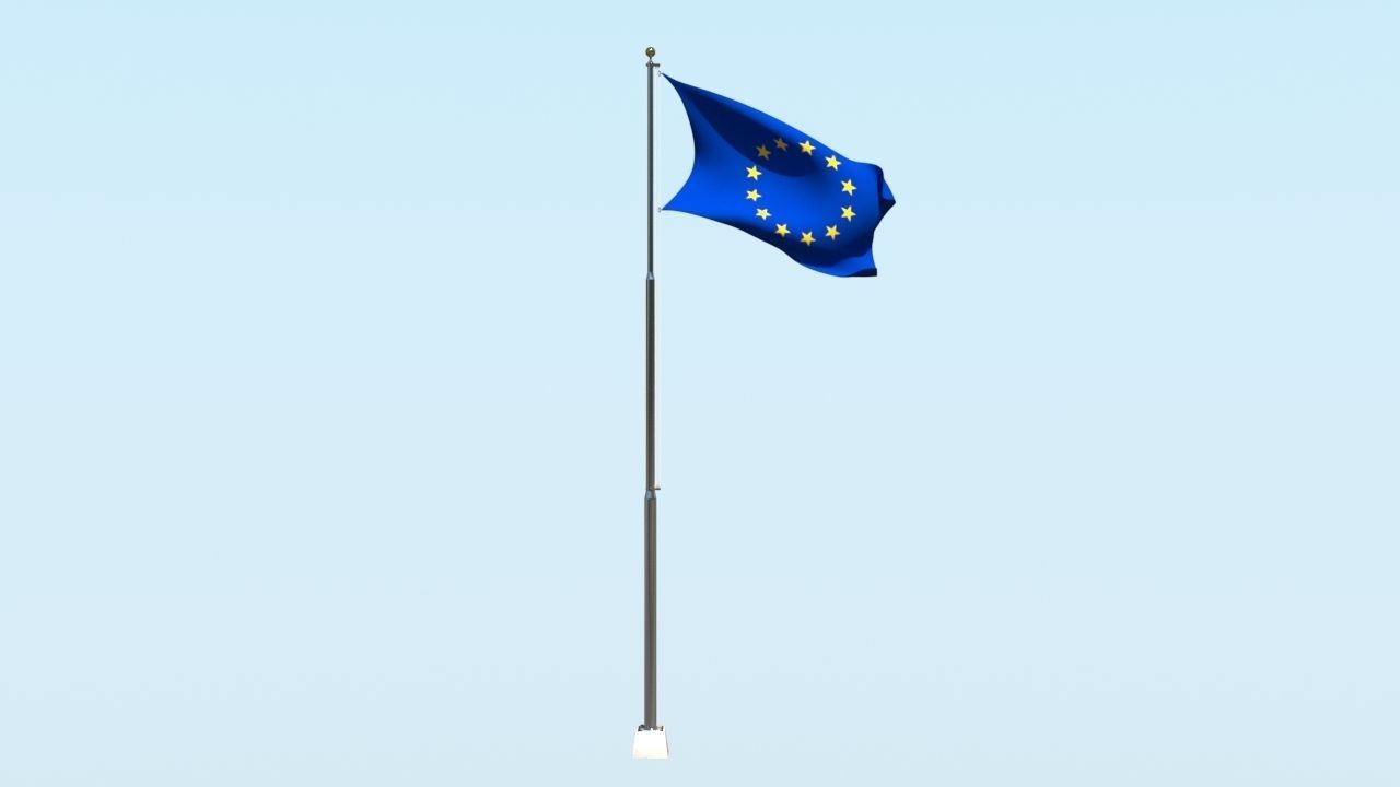 Animated Europe Flag 3D model 3D model animated | CGTrader