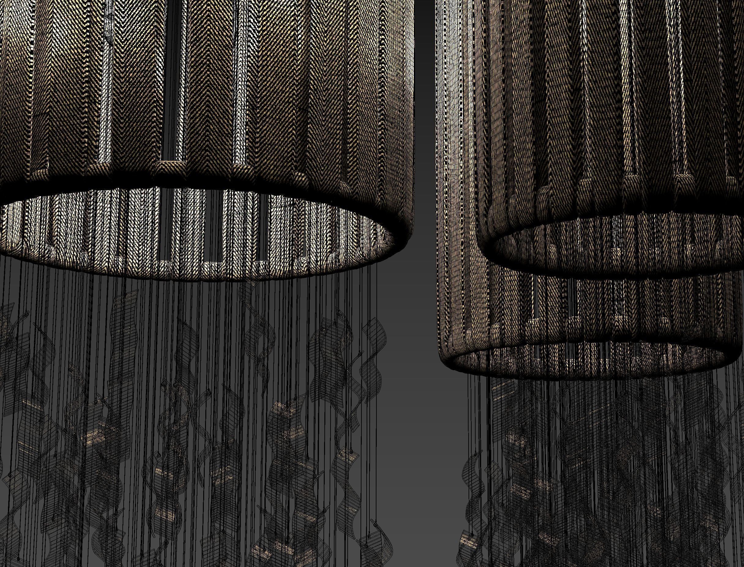 Cloth strips chandelier free 3D model | CGTrader