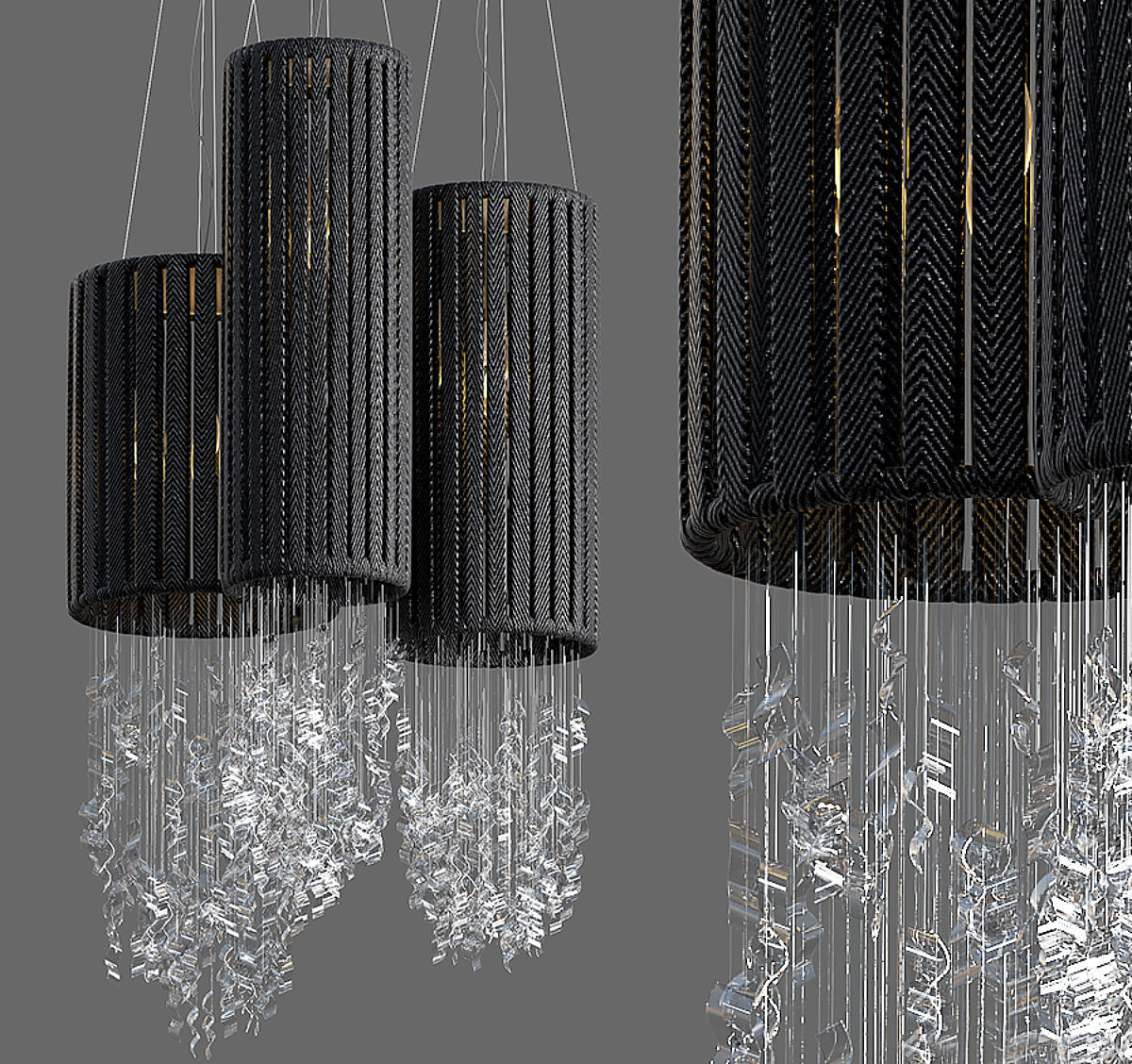 Cloth strips chandelier free 3D model | CGTrader