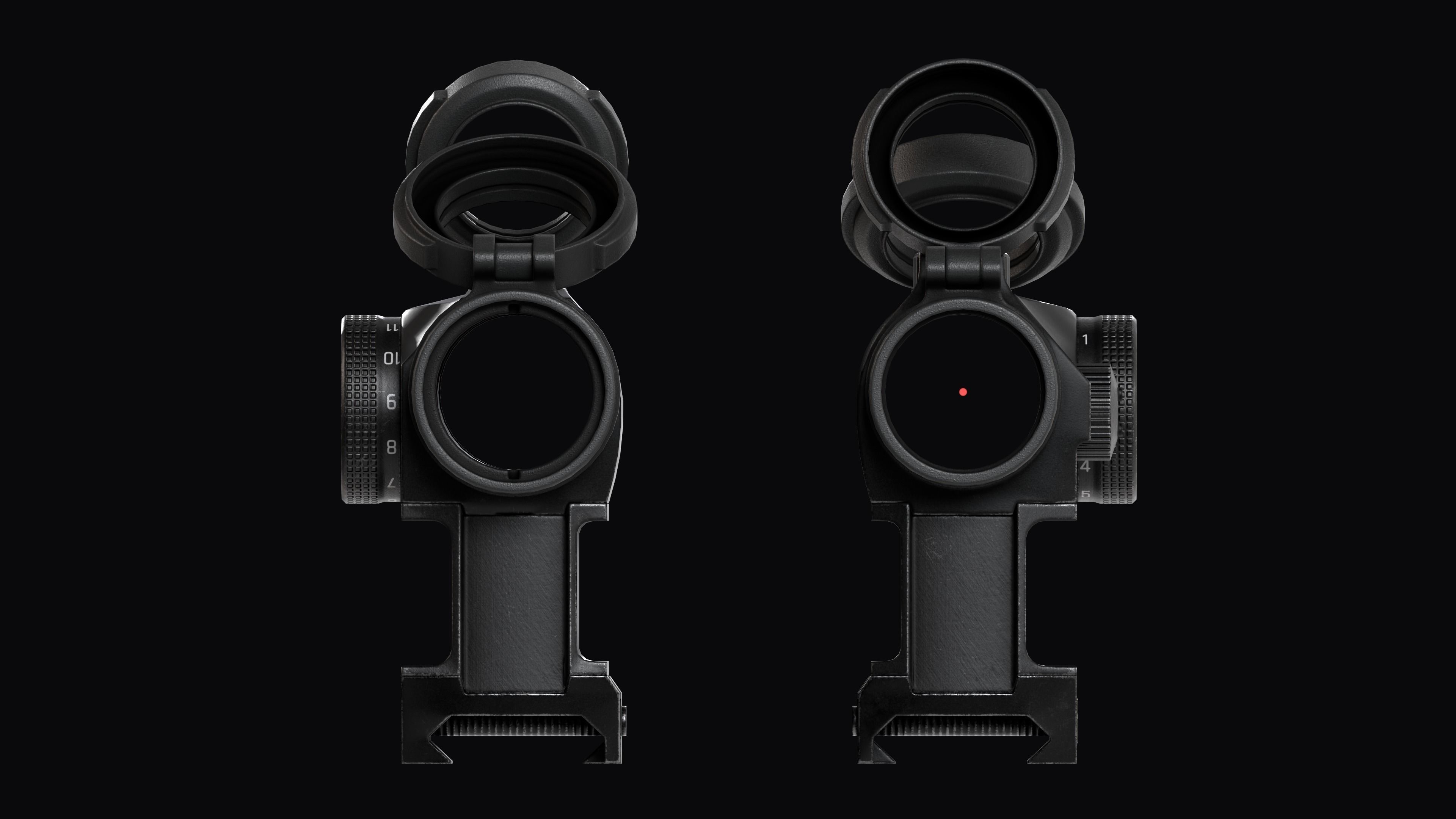 3D model Aimpoint Micro H-2 Red Dot Reflex Sight VR / AR / low-poly ...
