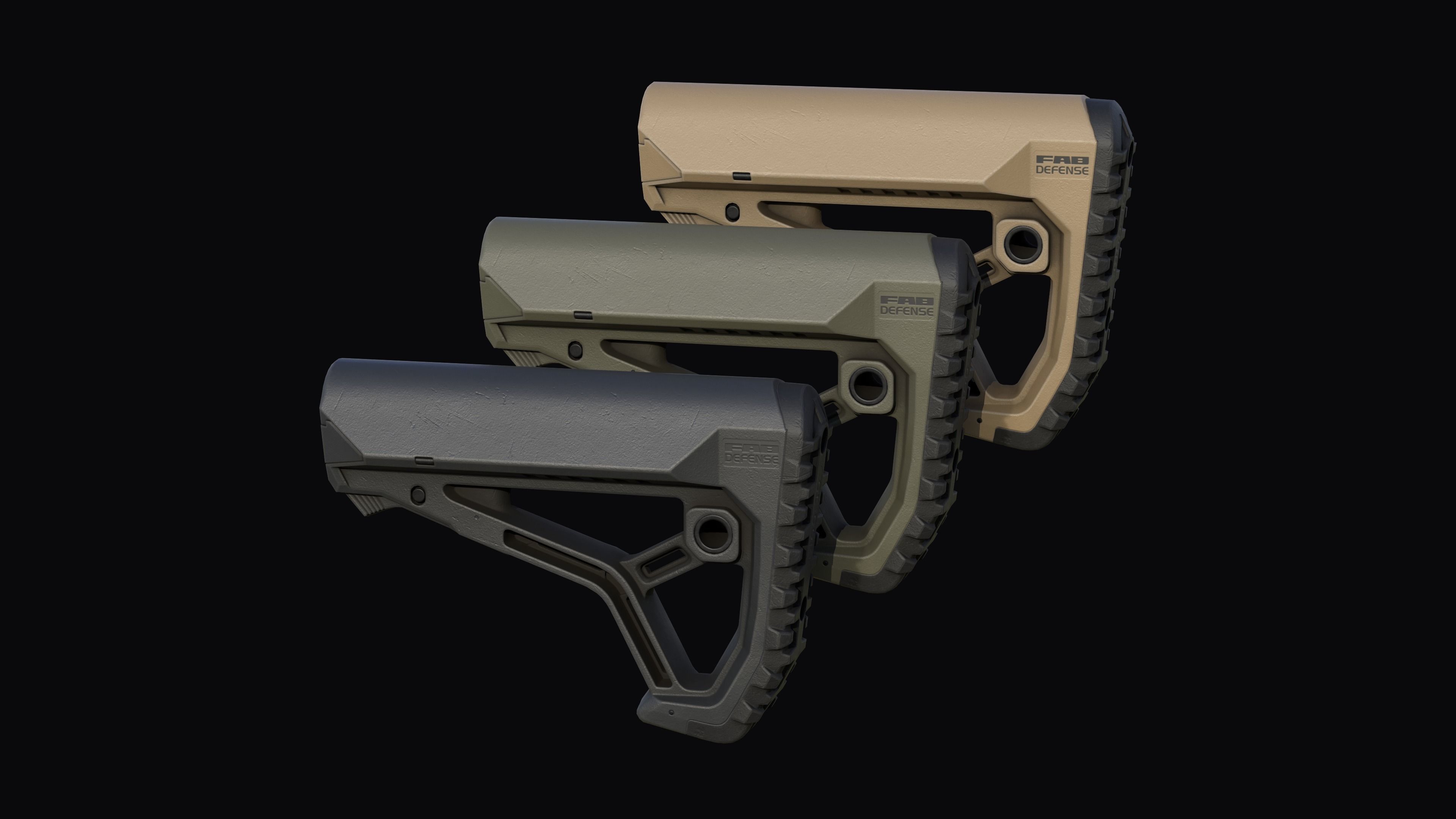 3D model FAB Defense GL-CORE buttstock M4 AR VR / AR / low-poly | CGTrader