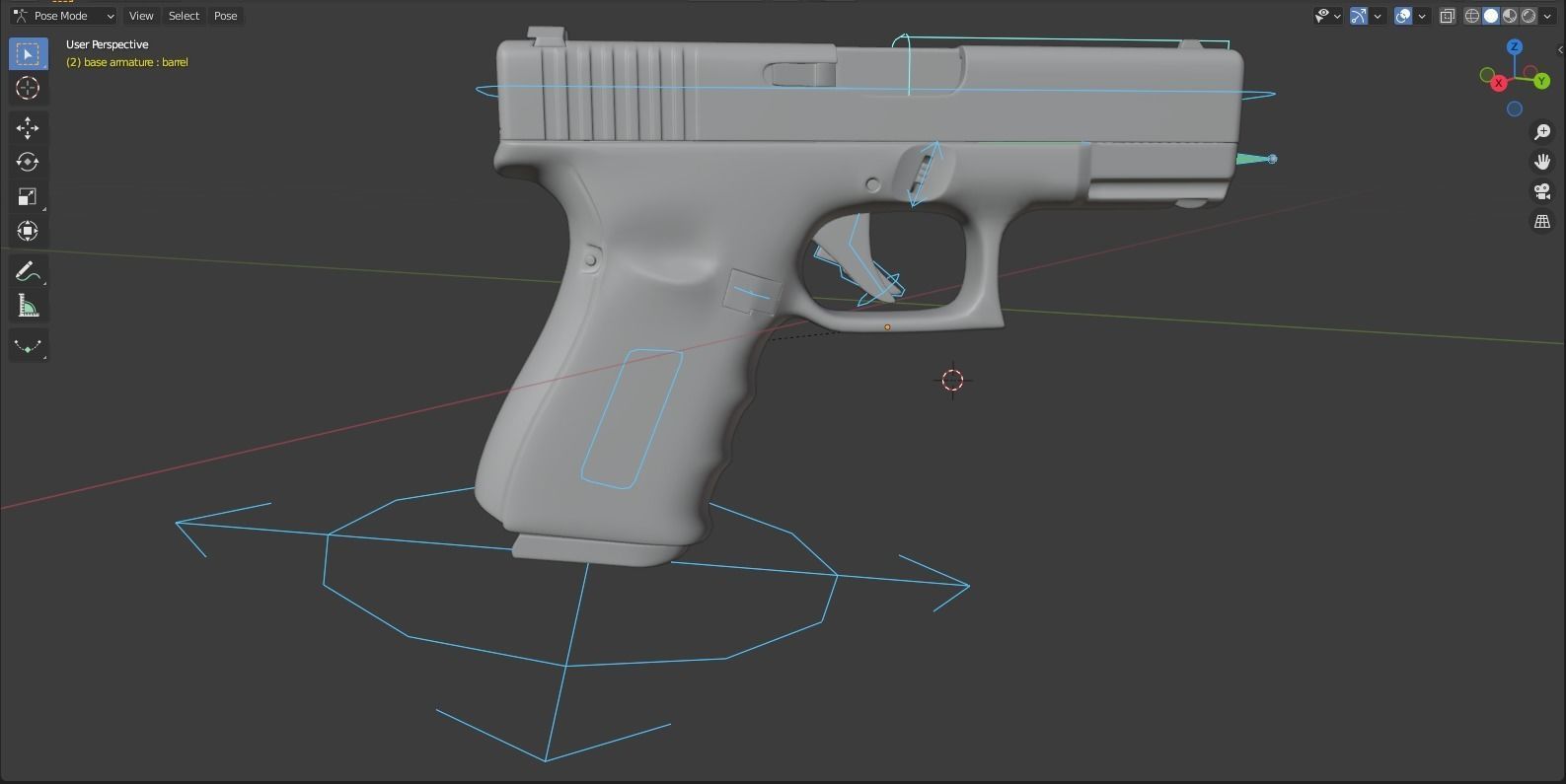 Glock 19 3D model rigged | CGTrader