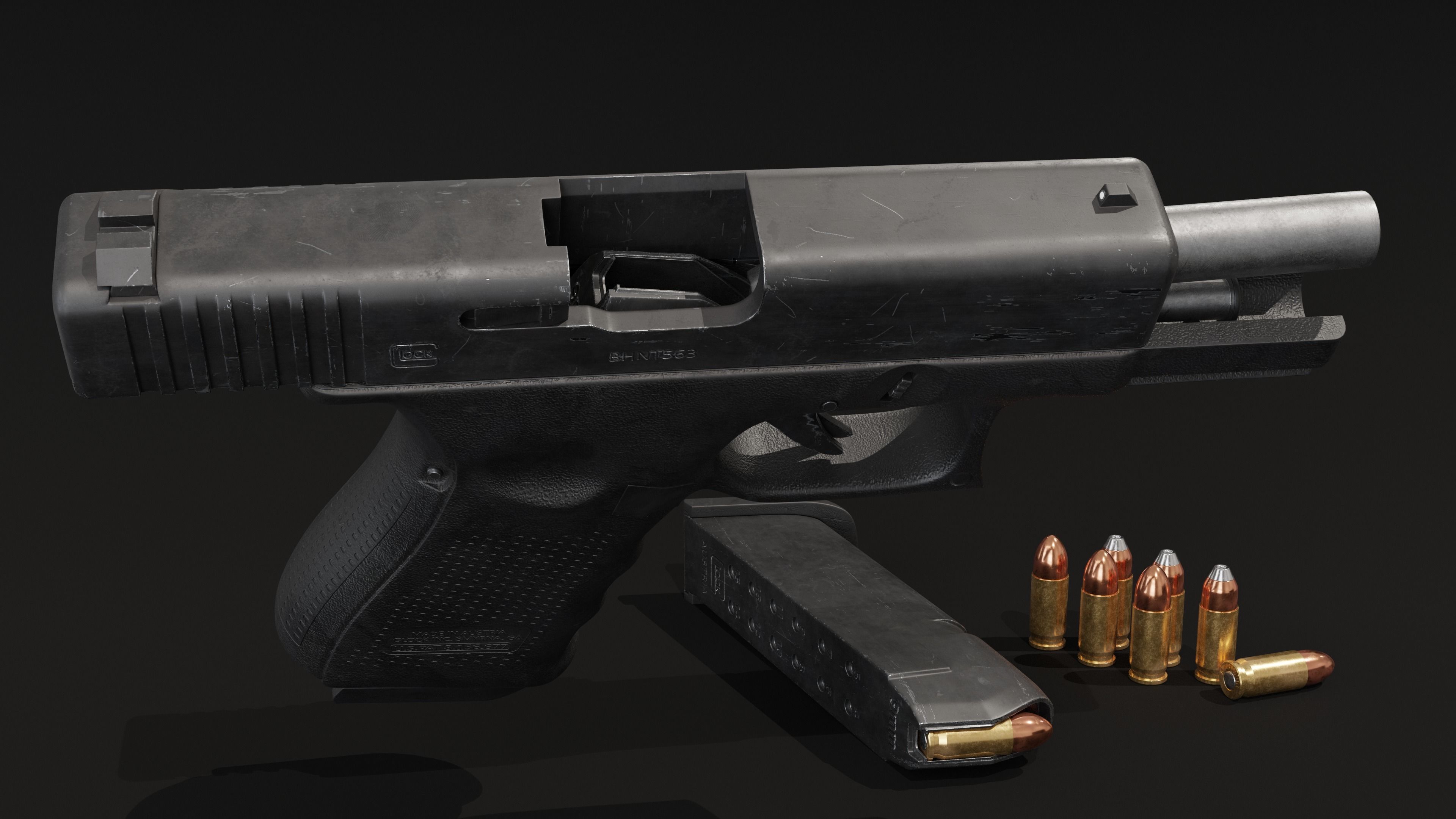 Glock 19 3D model rigged | CGTrader
