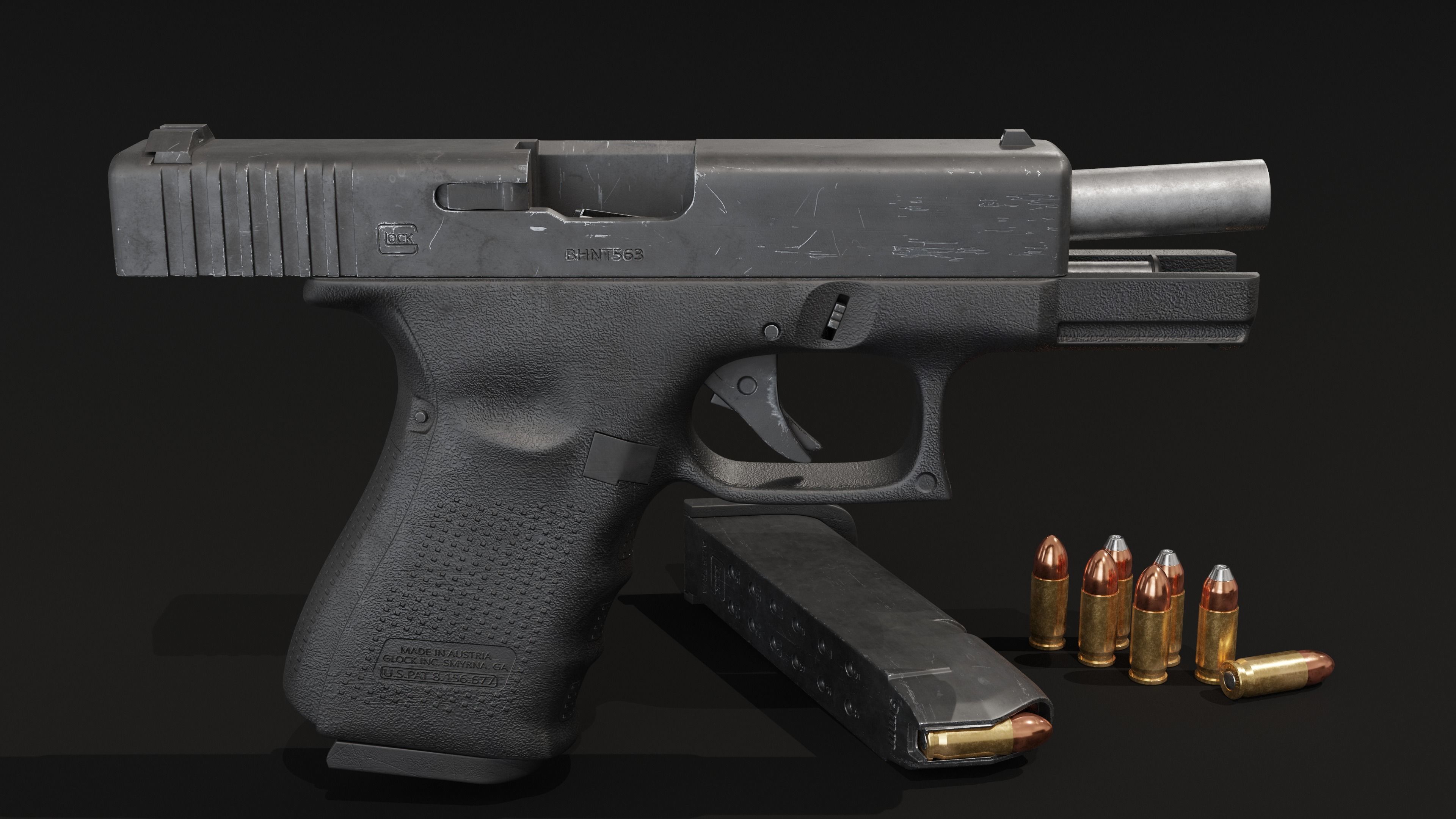Glock 19 3D model rigged | CGTrader