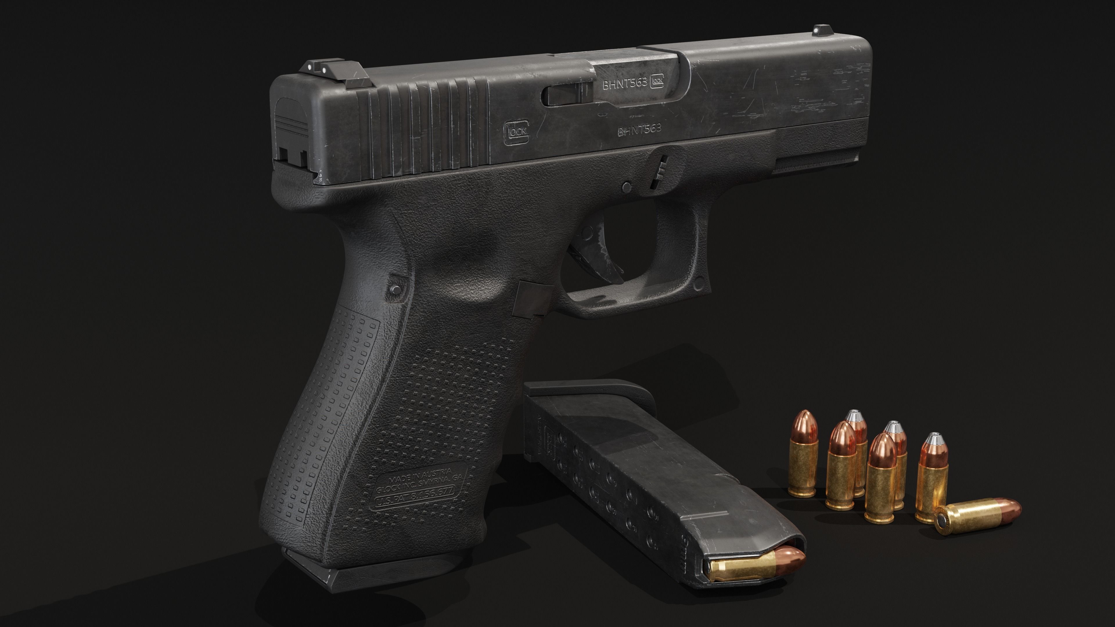 Glock 19 3D model rigged | CGTrader