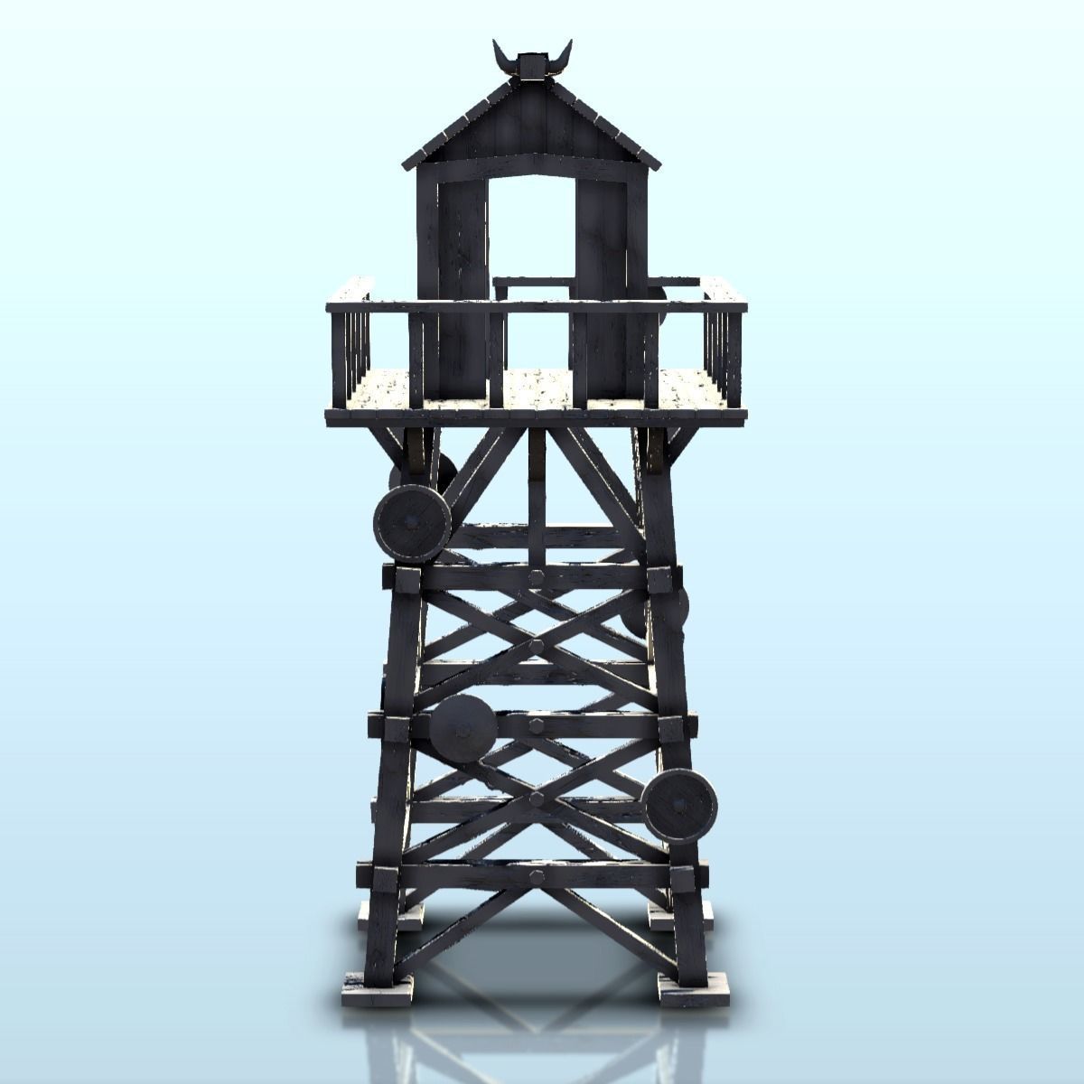 Wooden watchtower with guardhouse 11 3D model 3D printable | CGTrader